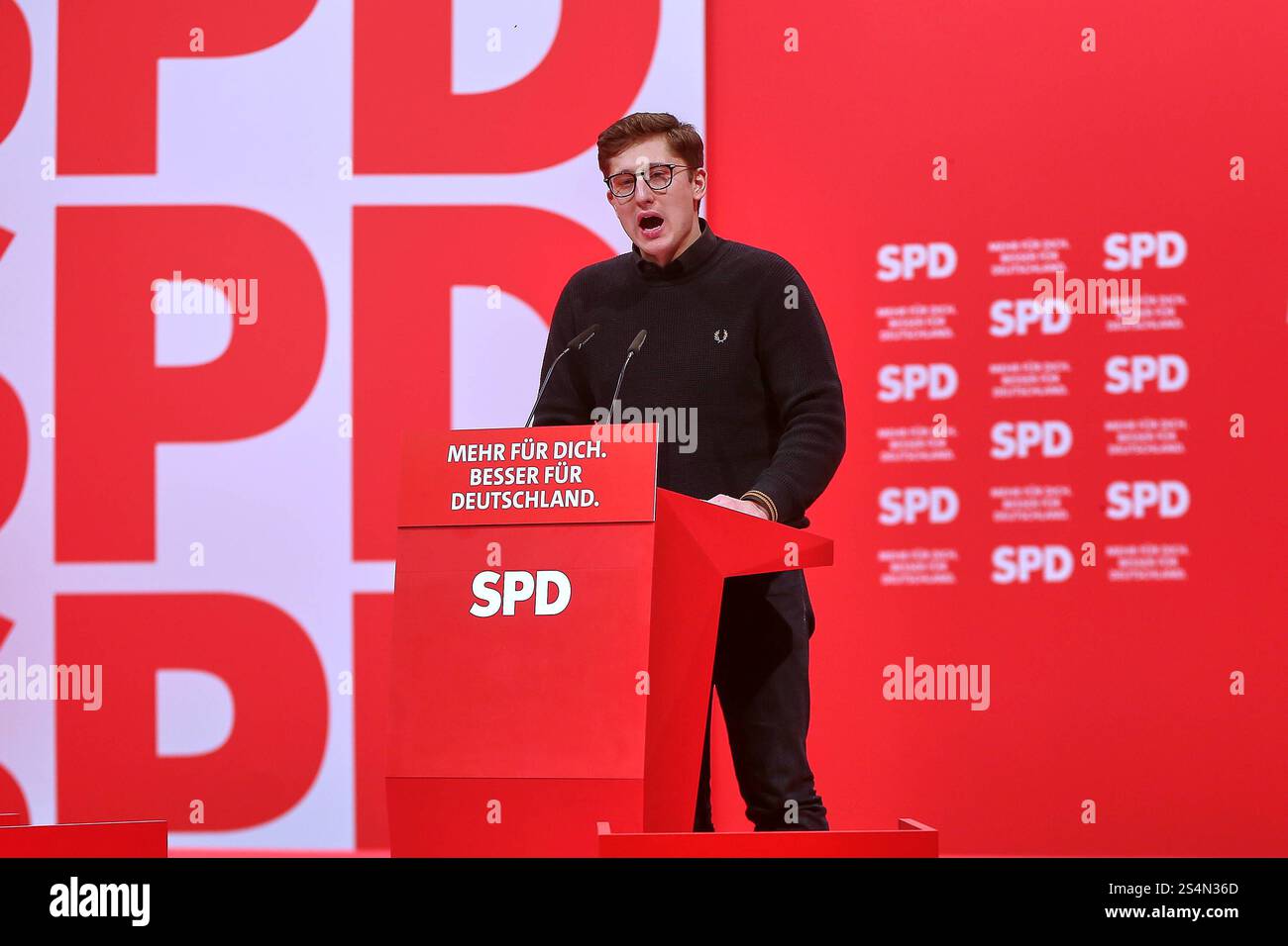 Berlin, Deutschland, 11.01.2025: Citycube Messe: SPD-Bundesparteitag ...