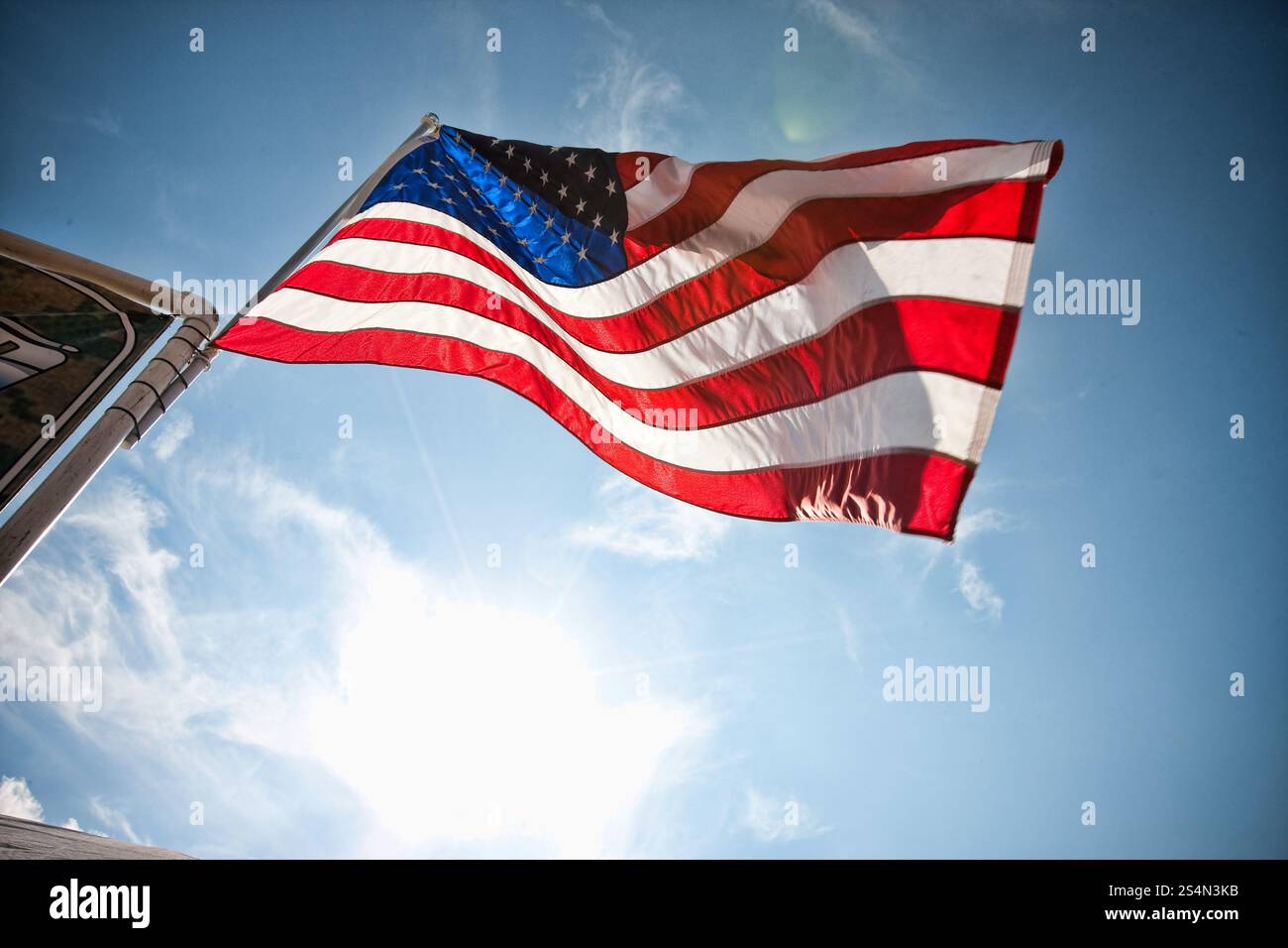 American flag fluttering hi-res stock photography and images - Alamy