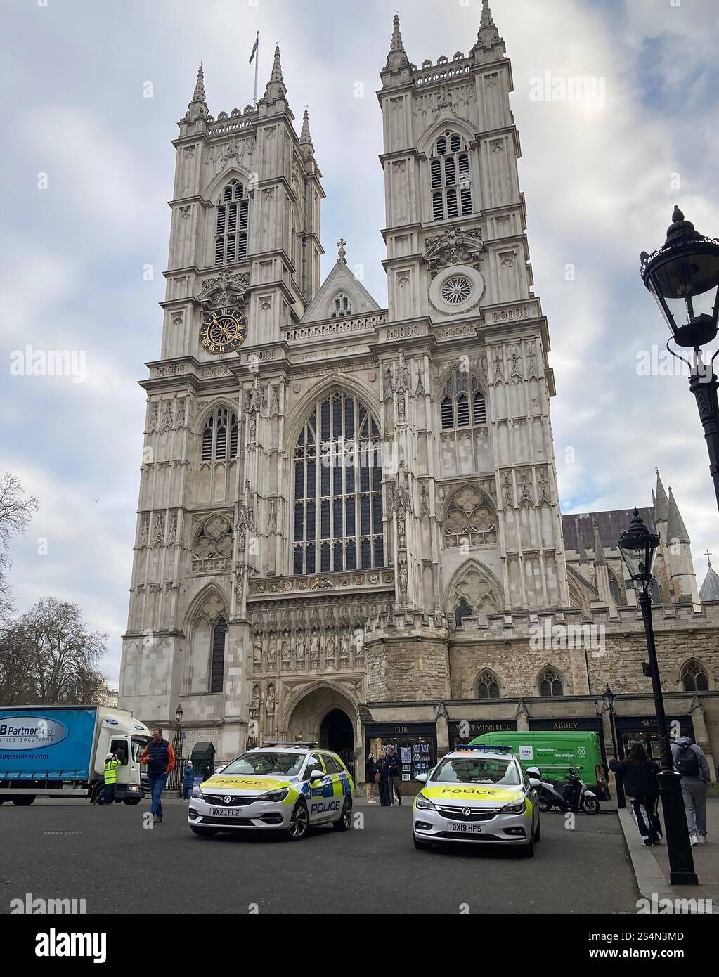 Police outside Westminster Abbey in central London, where Just Stop Oil ...