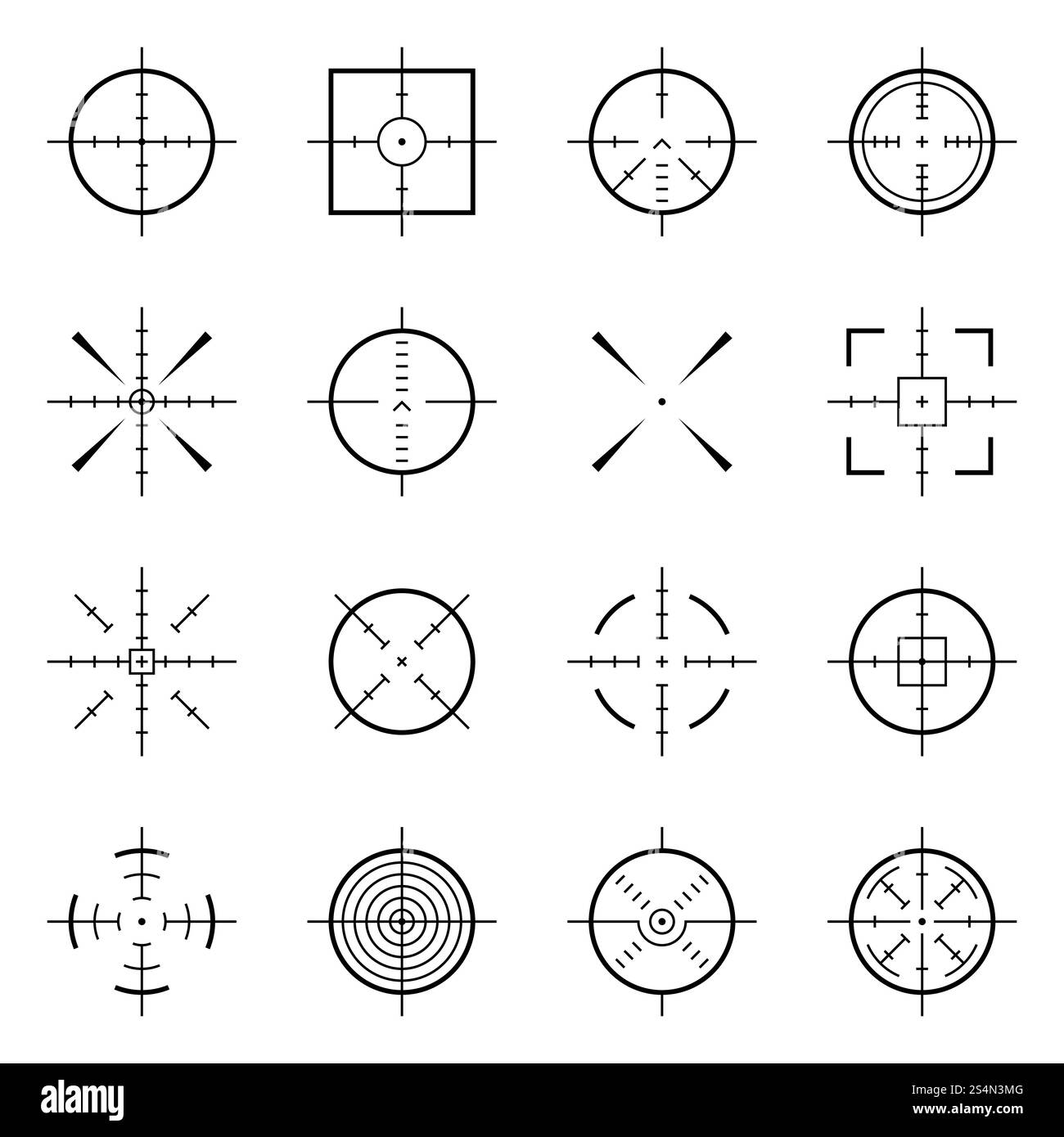 Unusual bullseye, accurate focus symbols. Precision aims, shooter ...