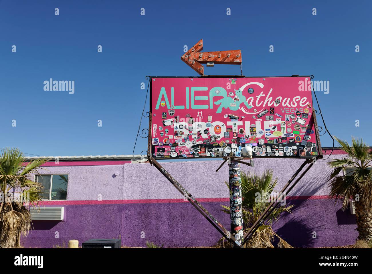 Area 51 Alien Travel Centre truck stop and Alien Cathouse brothel with ...