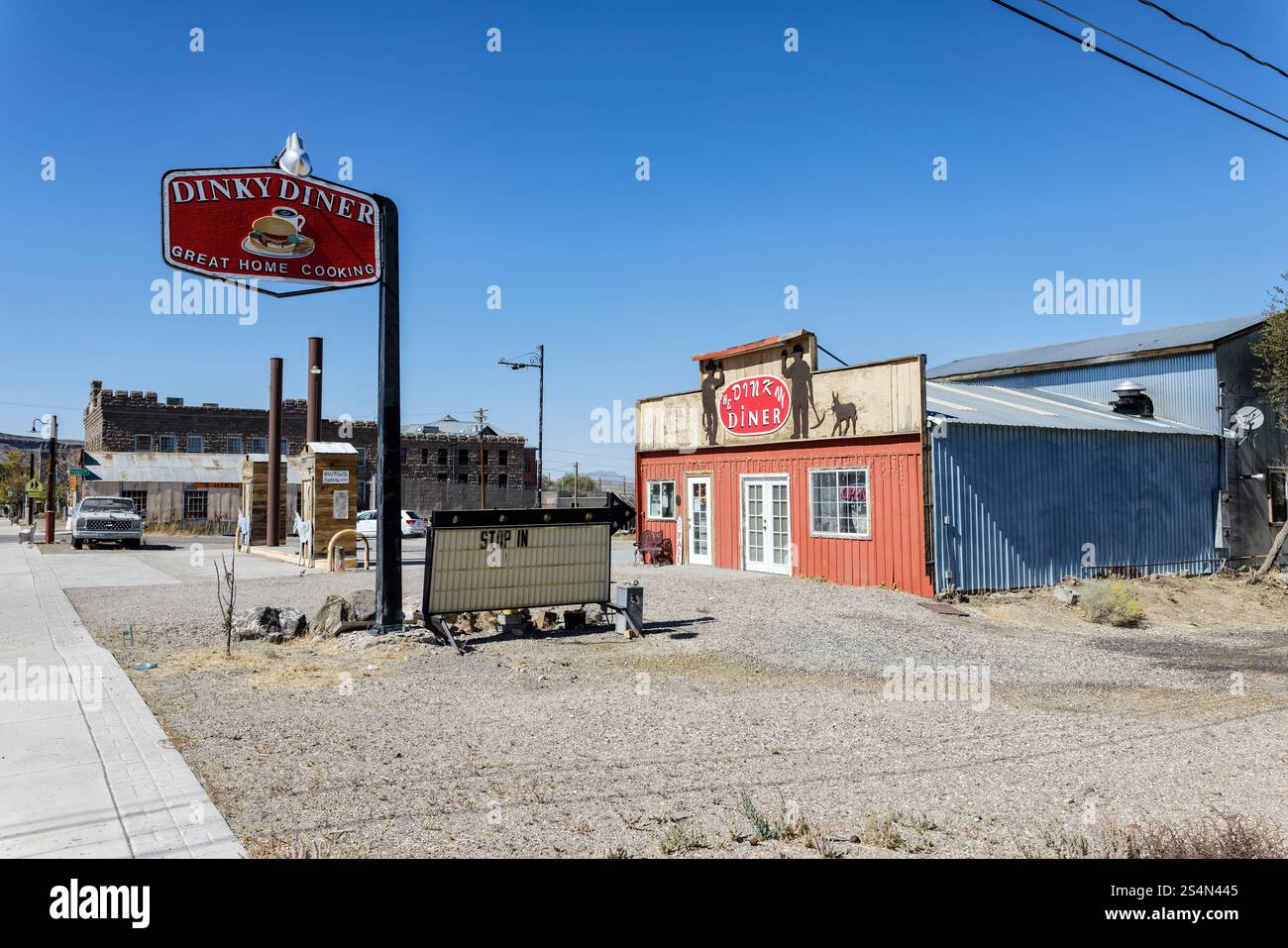 Dinky Diner on I-95 in Goldfield Historic District a historic gold mining ghost town in ...