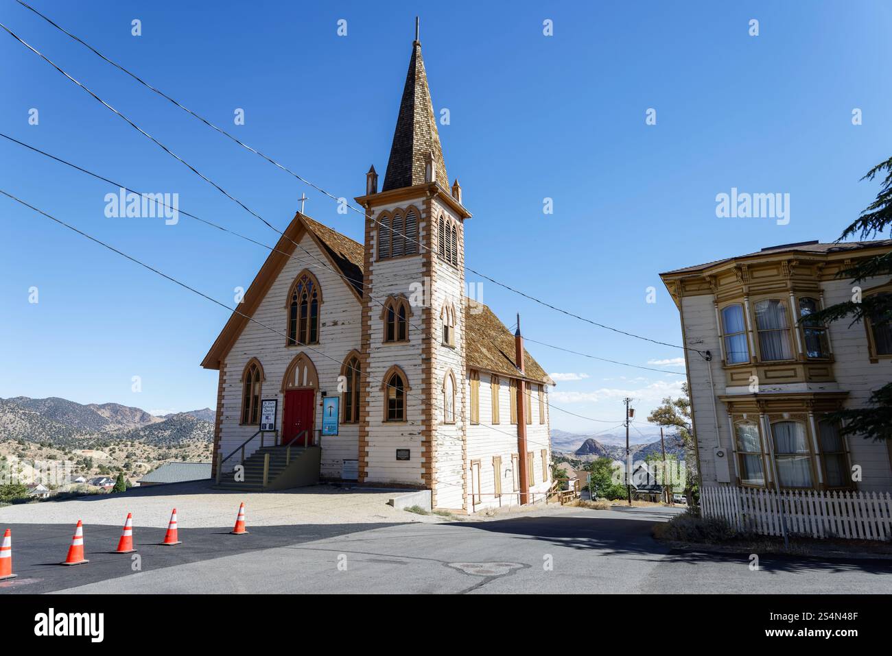 St Paul's Episcopal Church in Carpenter Gothic style from 1876 in US ...