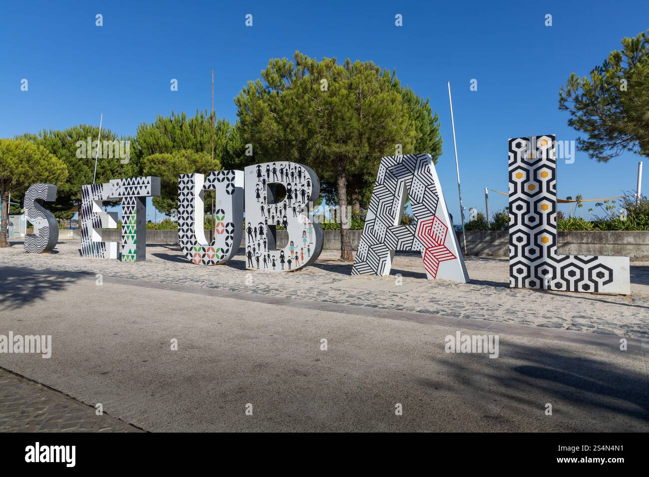 Setubal, Portugal. 14 August 2023. Setubal letters logo freestanding 2 ...