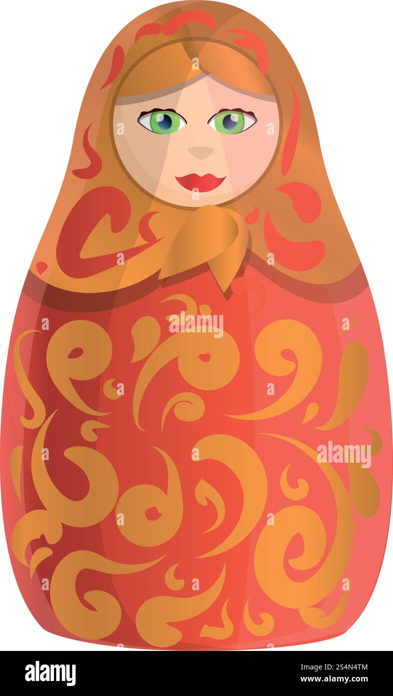 Folk nesting doll icon. Cartoon of folk nesting doll vector icon for ...