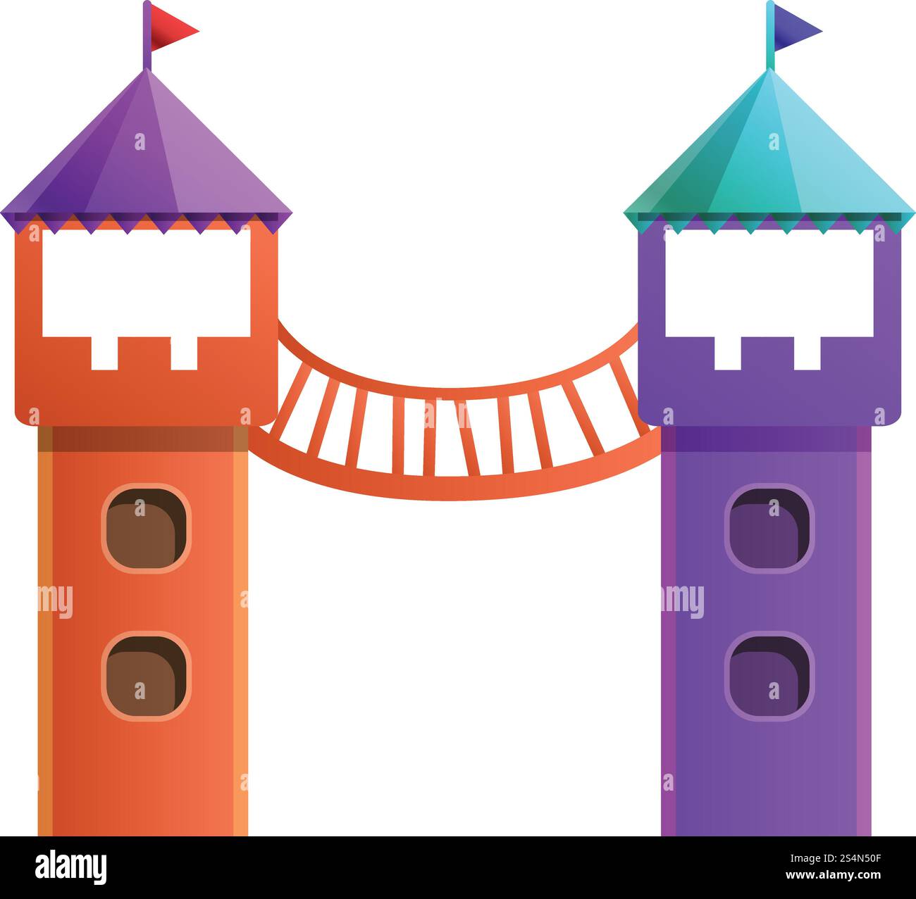 Kid playground towers icon. Cartoon of kid playground towers vector ...