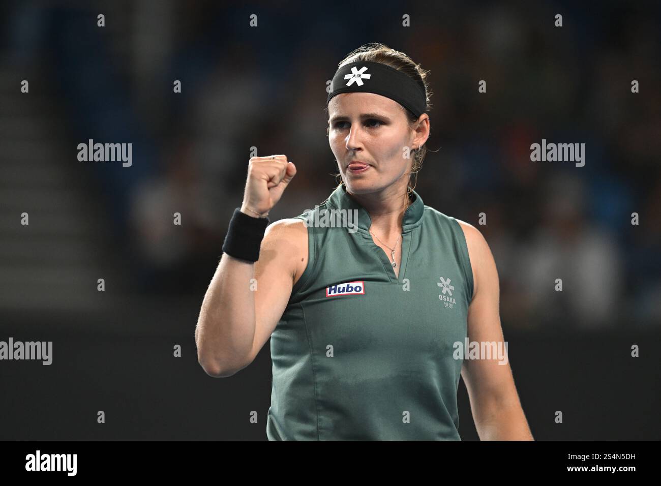 Melbourne, Australia. 13th Jan, 2025. Greet Minnen of Belgium reacts during her round 1 match ...