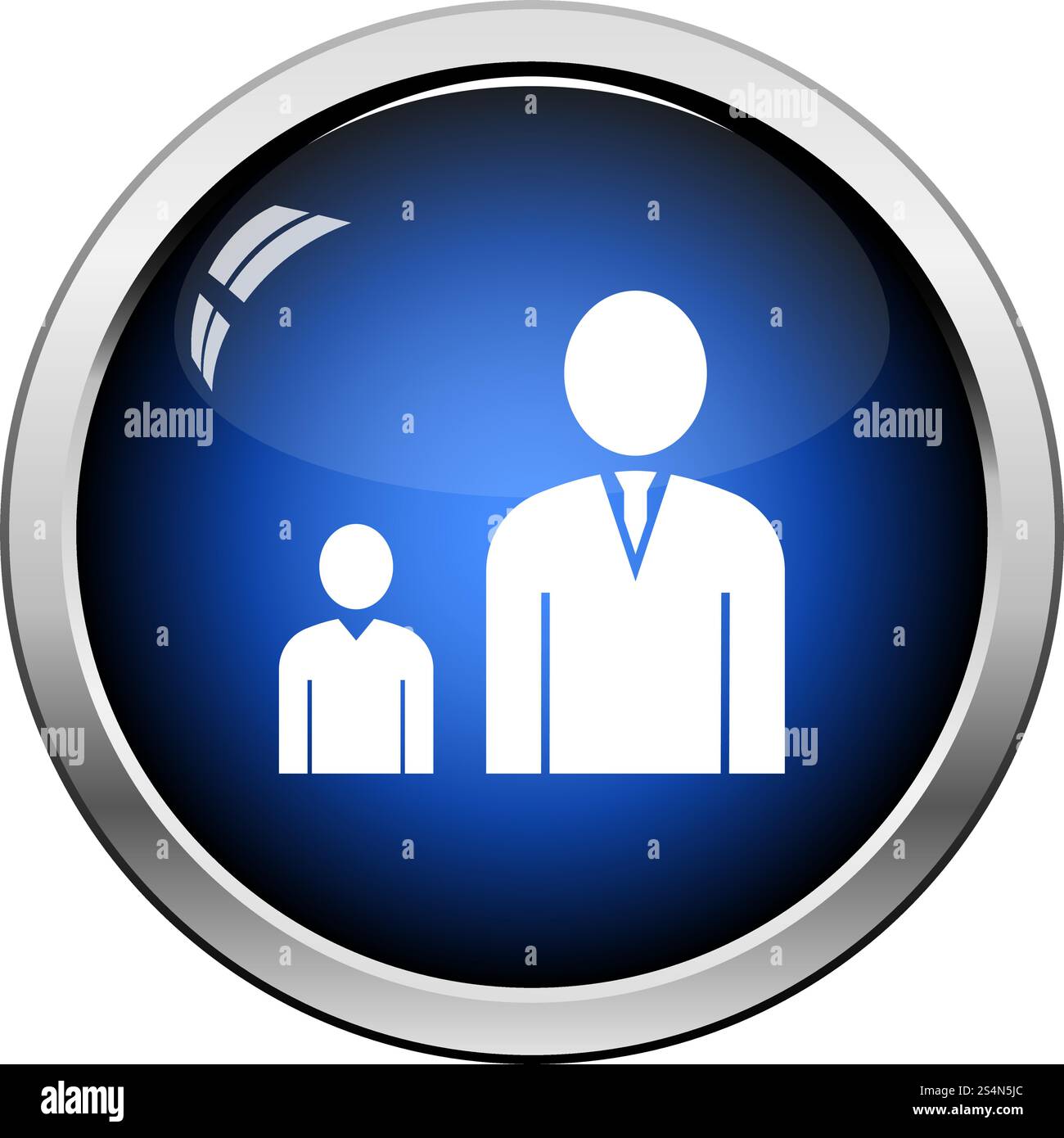 Man Boss With Subordinate Icon. Glossy Button Design. Vector ...
