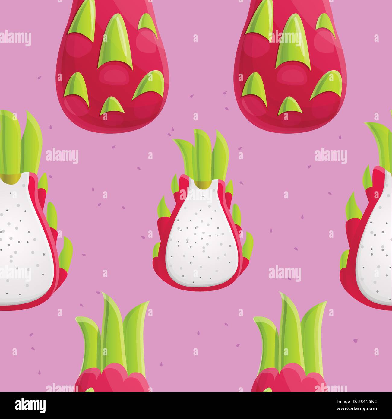 Exotic pitaya pattern. Cartoon illustration of exotic pitaya vector ...