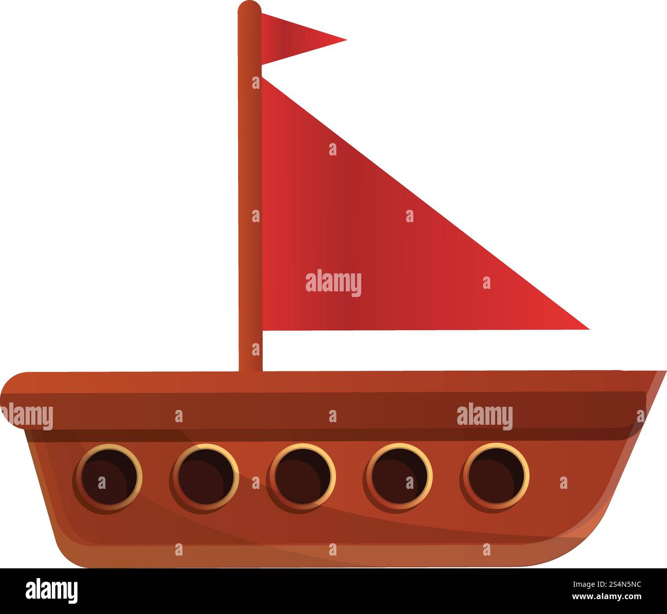 Kid play wood ship icon. Cartoon of kid play wood ship vector icon for ...