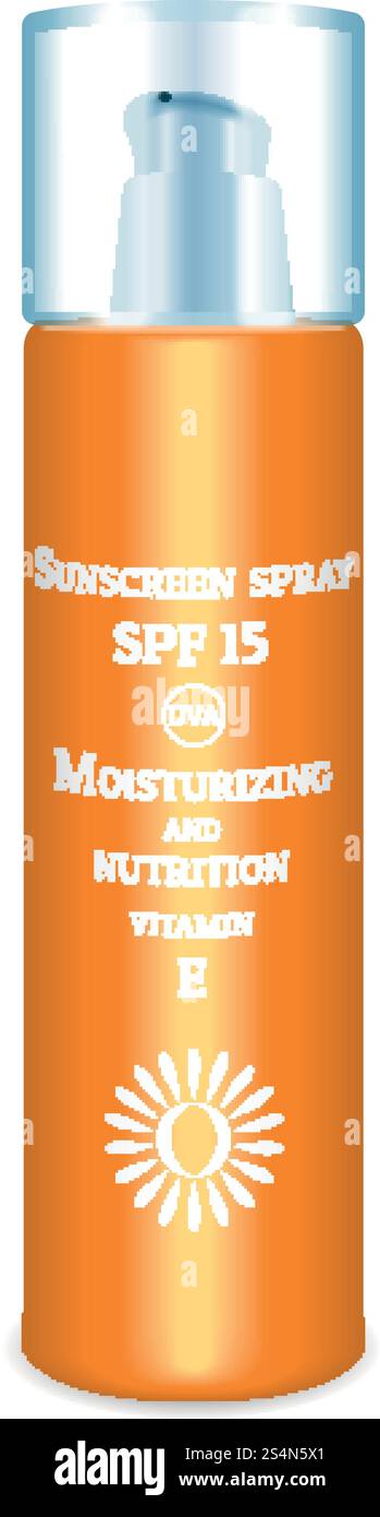 Sunscreen spray icon. Realistic illustration of sunscreen spray vector ...