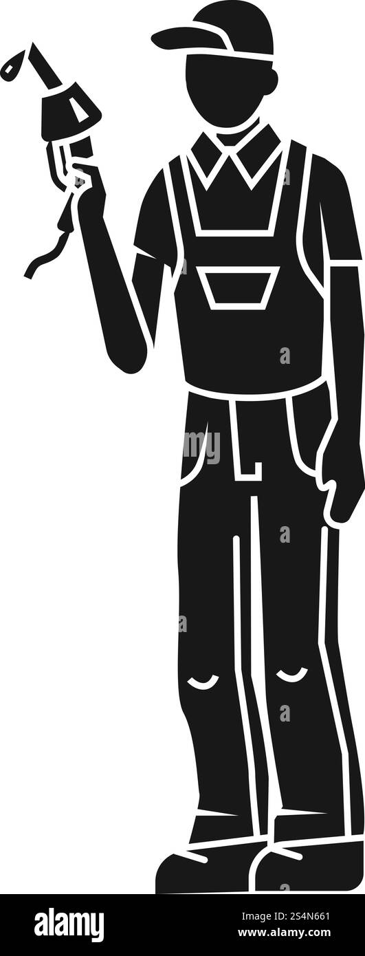 Petrol station worker icon. Simple illustration of petrol station ...
