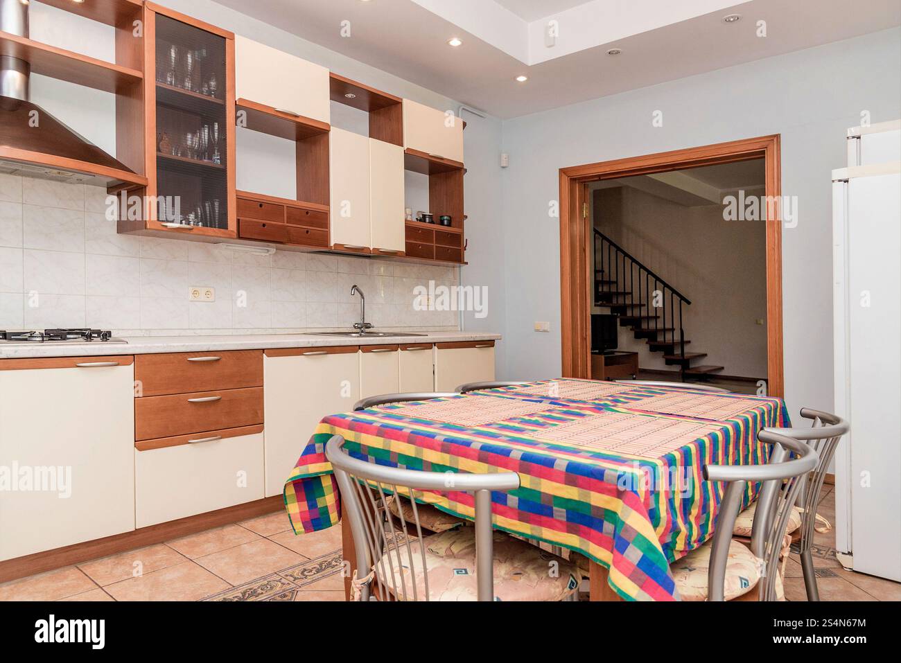 Style kitchen interior in residential building dining room design hotel apartment Stock Photo ...