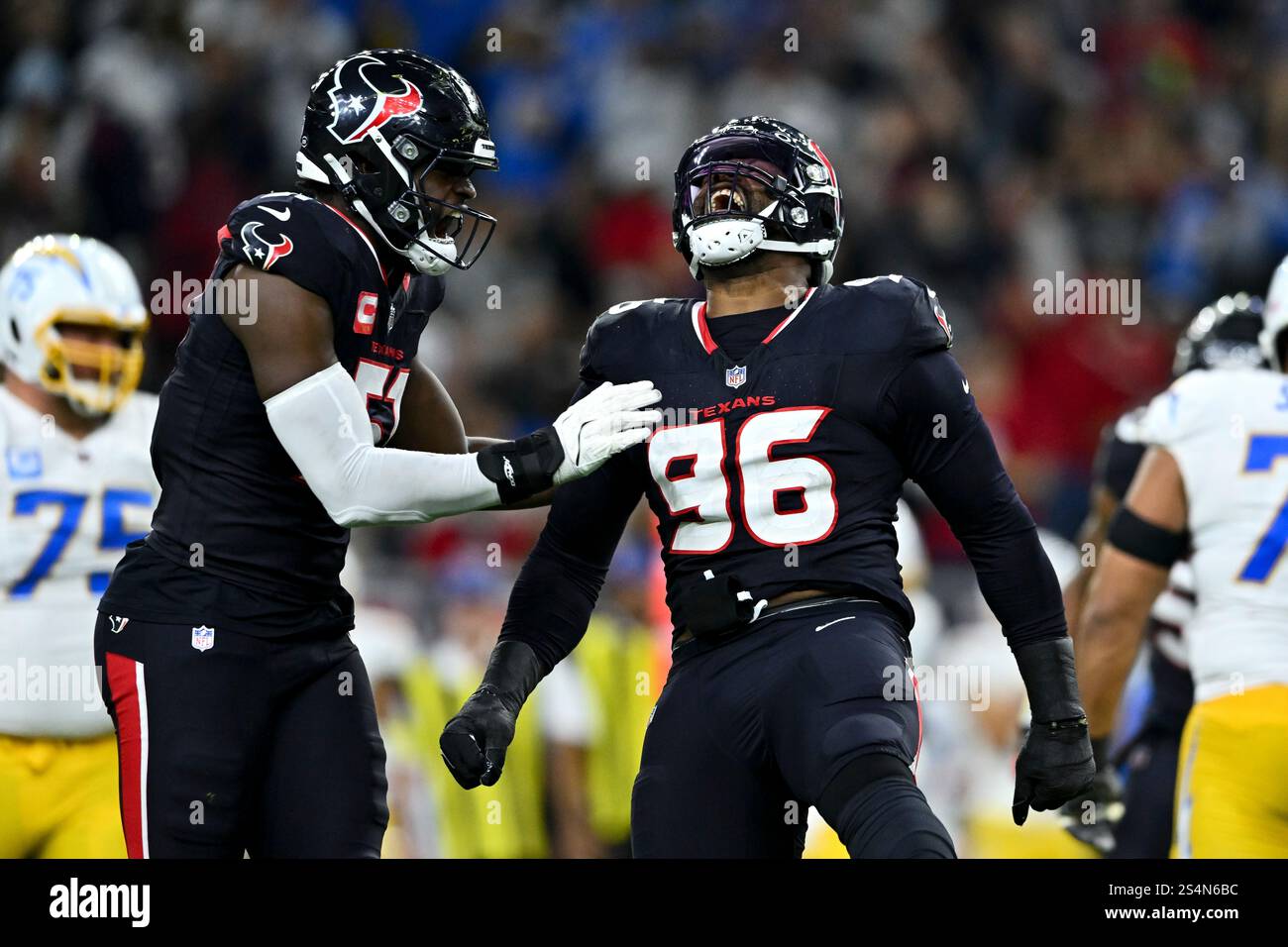Houston Texans defensive end Denico Autry (96) reacts in the second ...