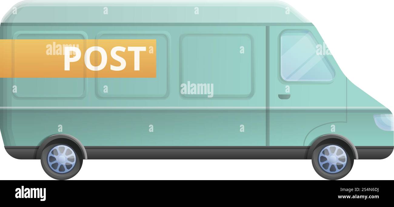 Post van icon. Cartoon of post van vector icon for web design isolated ...