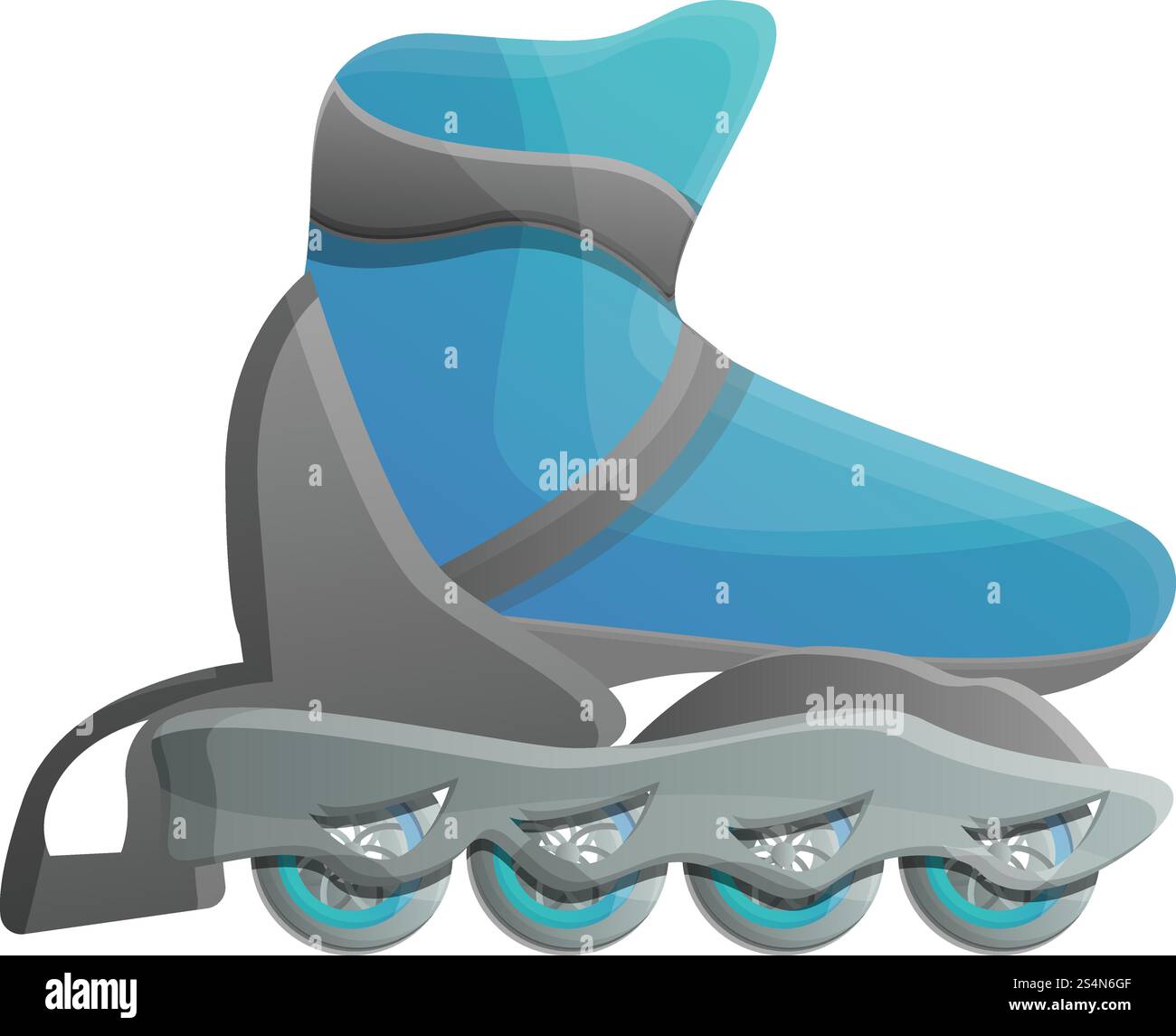 Blue inline skates icon. Cartoon of blue inline skates vector icon for ...