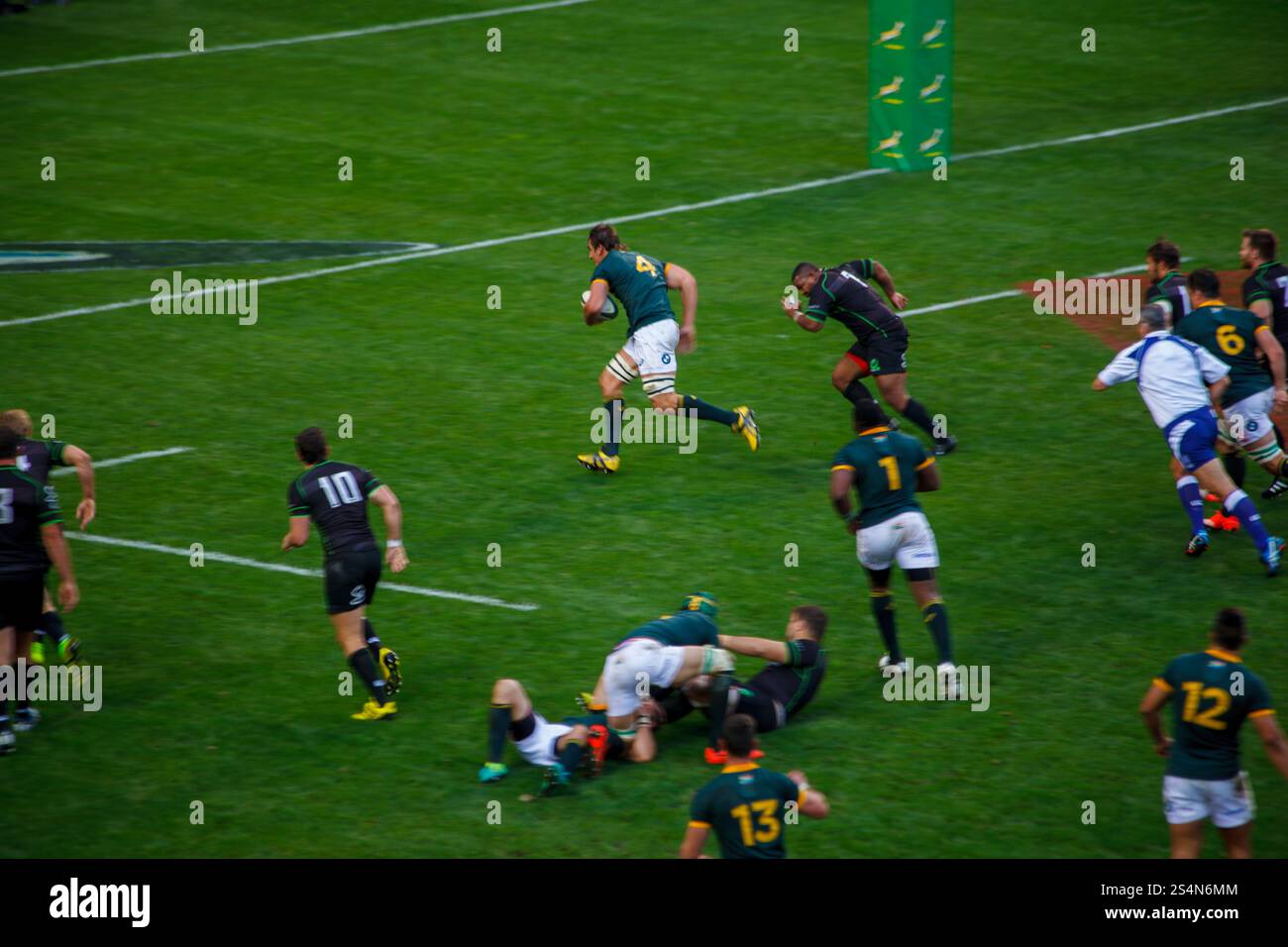 The Springboks, South African National Rugby team in a training match ...