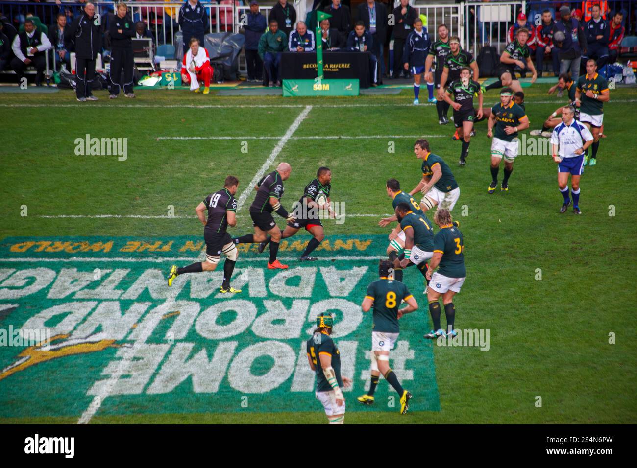 The Springboks, South African National Rugby team in a training match ...