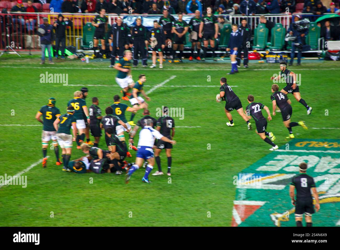 The Springboks, South African National Rugby team in a training match ...