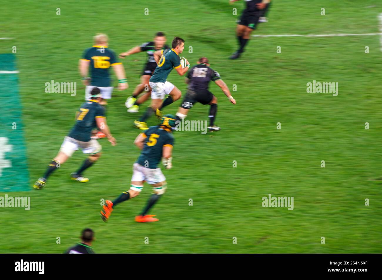 The Springboks, South African National Rugby team in a training match ...