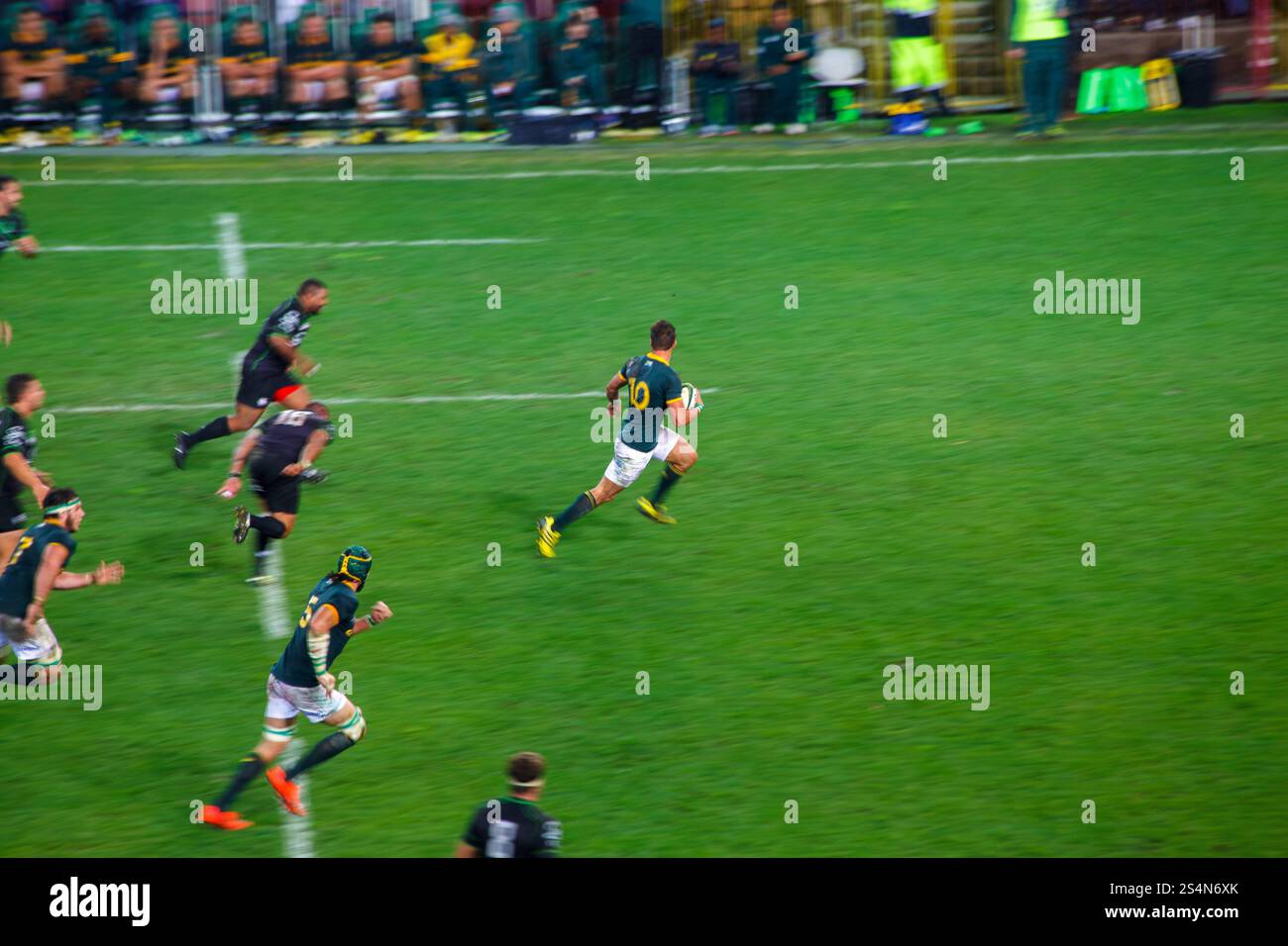 The Springboks, South African National Rugby team in a training match ...