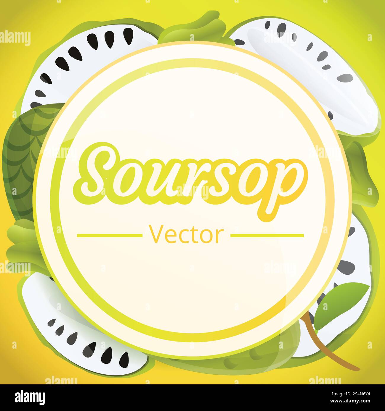 Exotic soursop concept background. Cartoon illustration of exotic ...