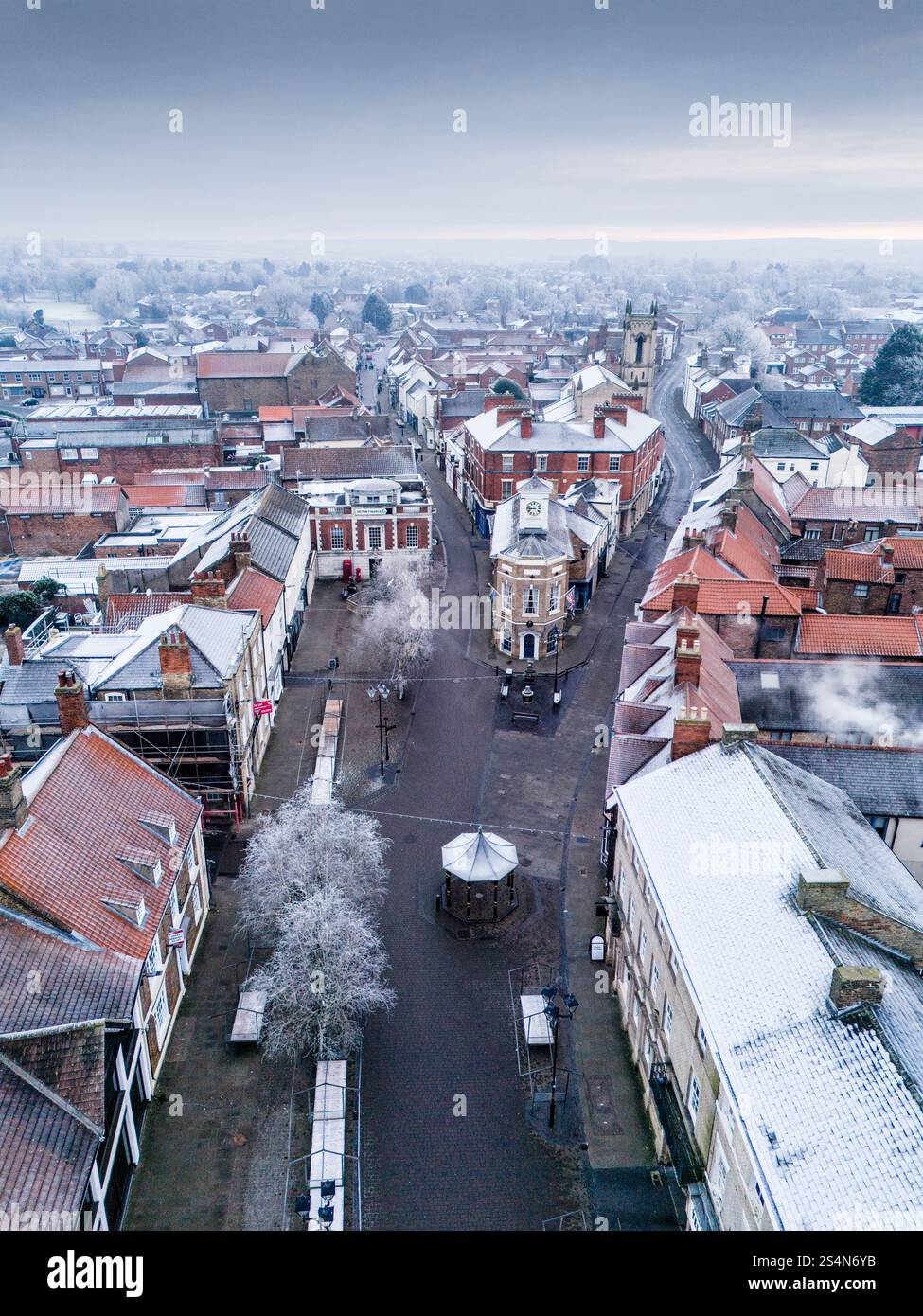 The town of Brigg, North Lincolnshire, UK. This image was captured ...