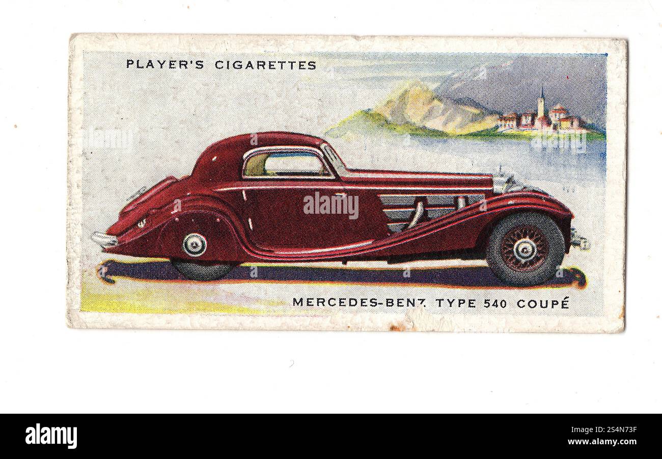 An antique Motor Car cigarette card illustrating a Mercedes Benz Type ...