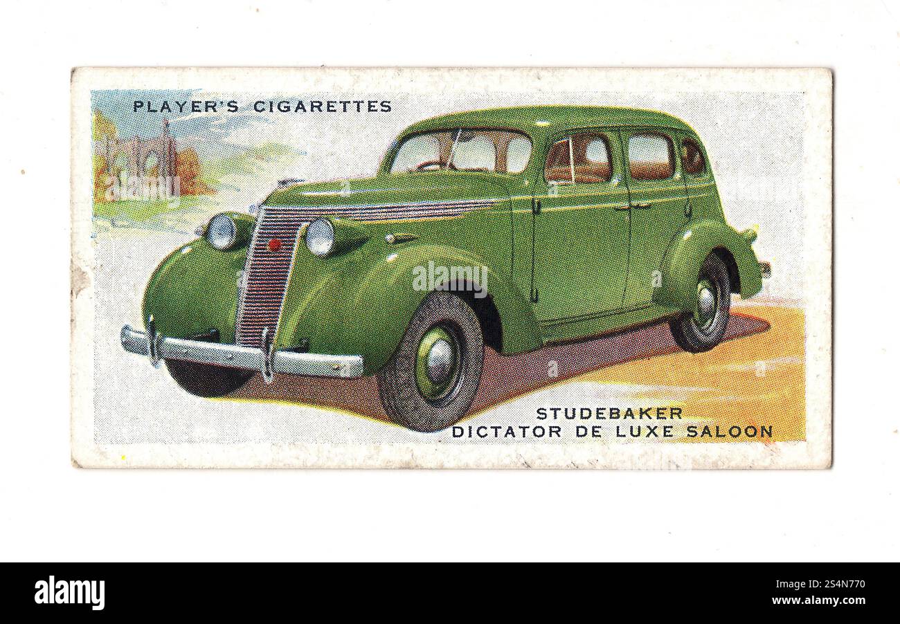 An antique Motor Car cigarette card illustrating a Studebaker Dictator ...