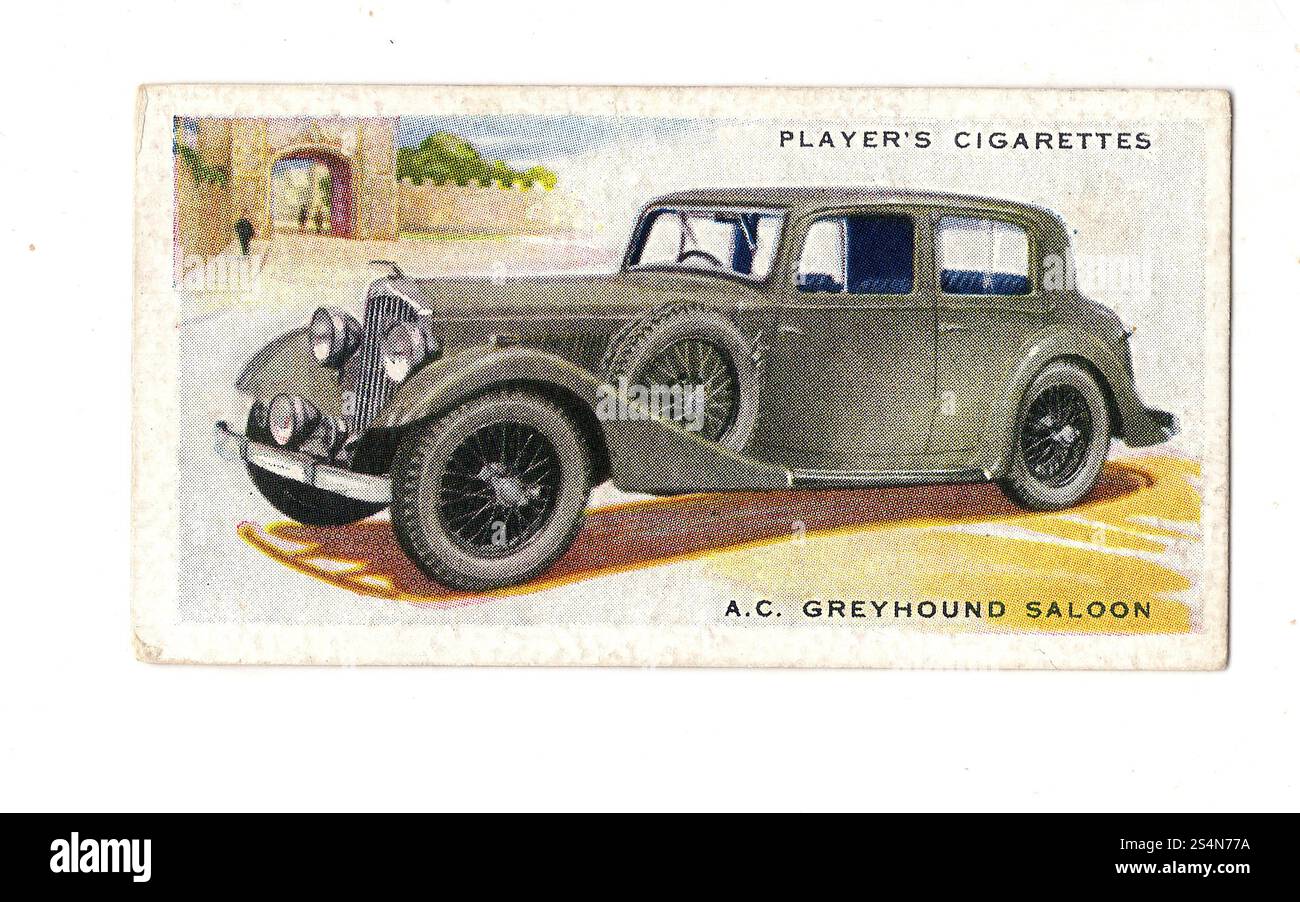 An antique Motor Car cigarette card illustrating an A.C Greyhound ...