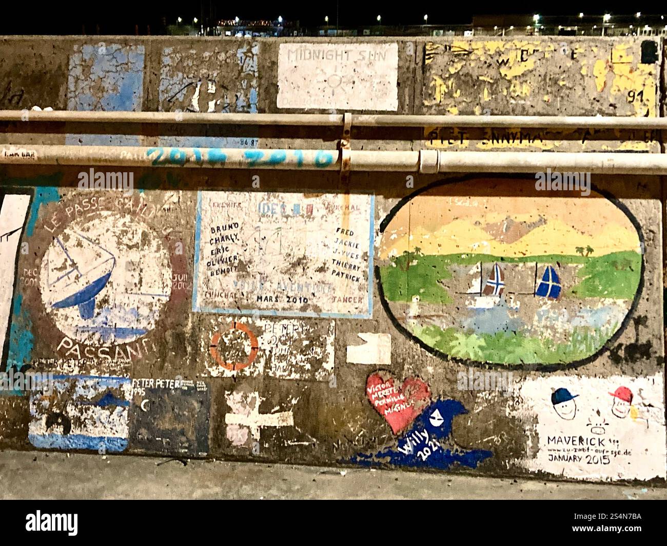 Traditional ‘Good Luck’ paintings on the walls of Madeira Harbour ...