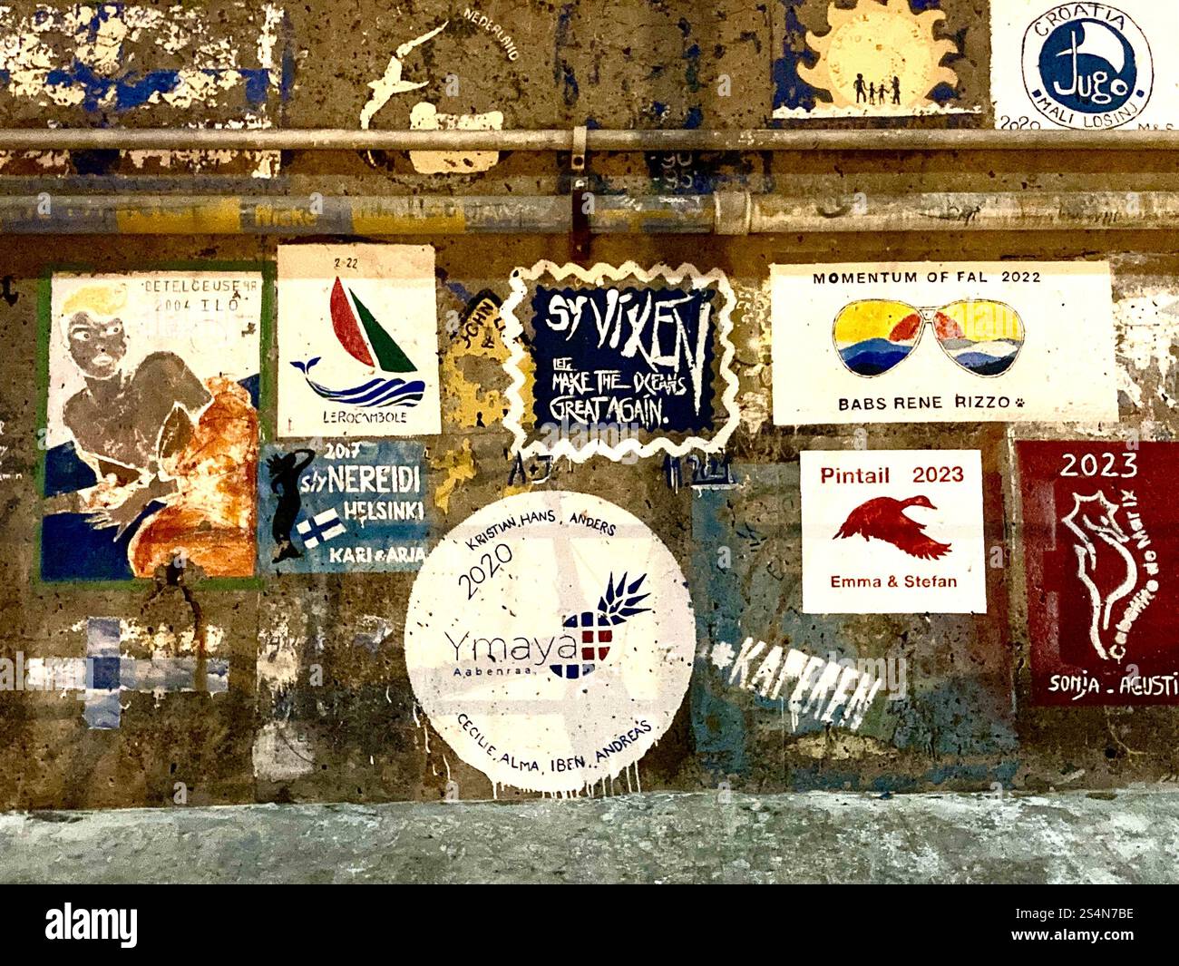 Traditional ‘Good Luck’ paintings on the walls of Madeira Harbour ...