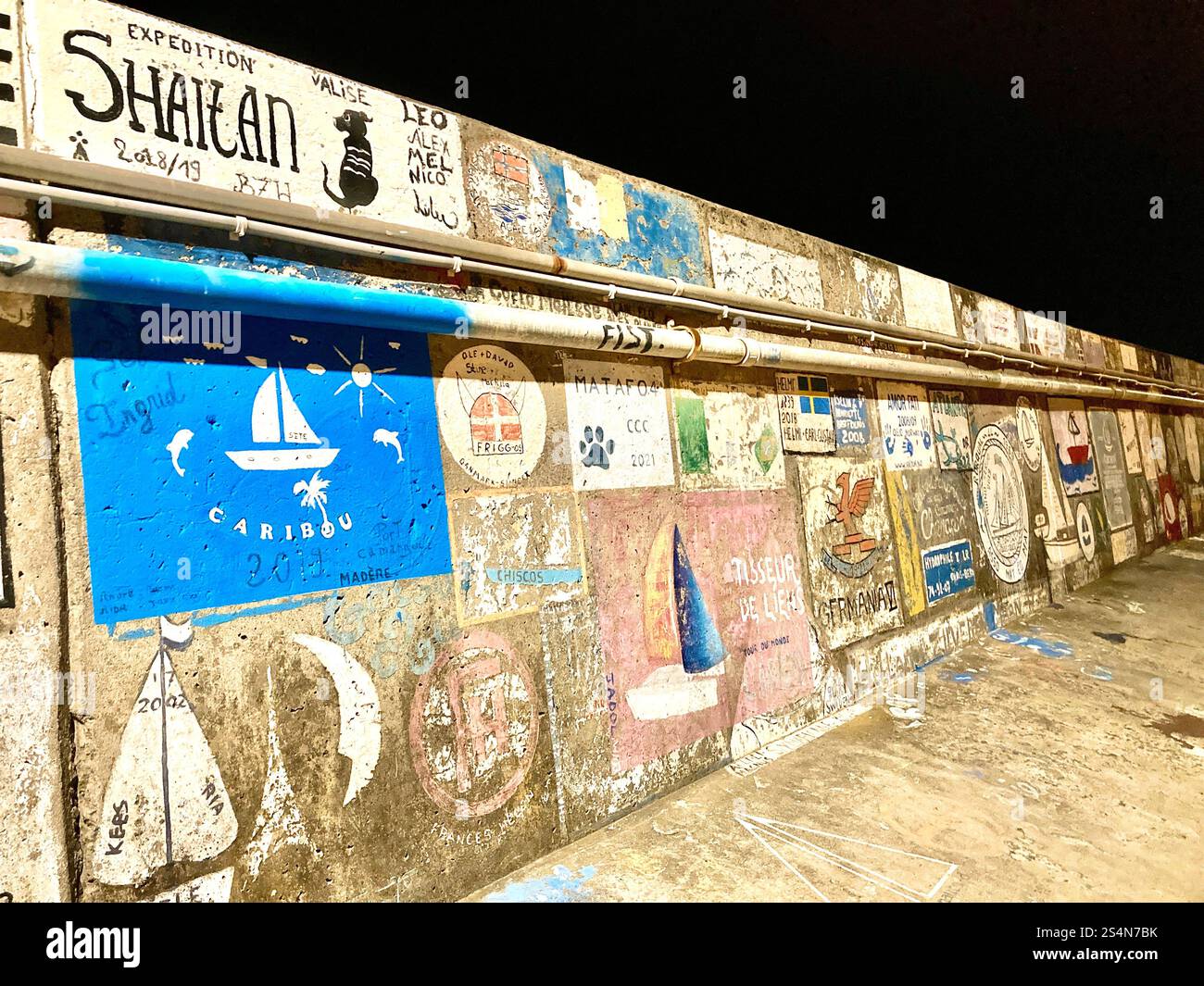 Traditional ‘Good Luck’ paintings on the walls of Madeira Harbour ...