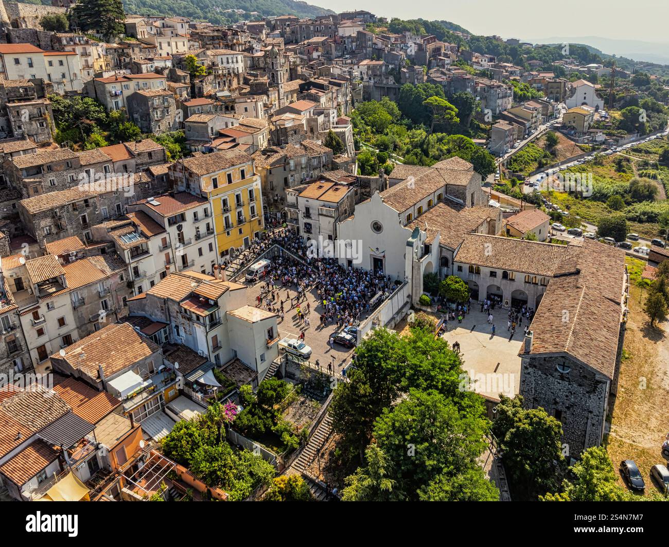 Aerial view of the Basilica of the Assumption Sanctuary. The square ...