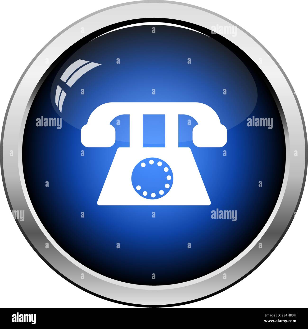 Old Phone Icon. Glossy Button Design. Vector Illustration Stock Vector ...