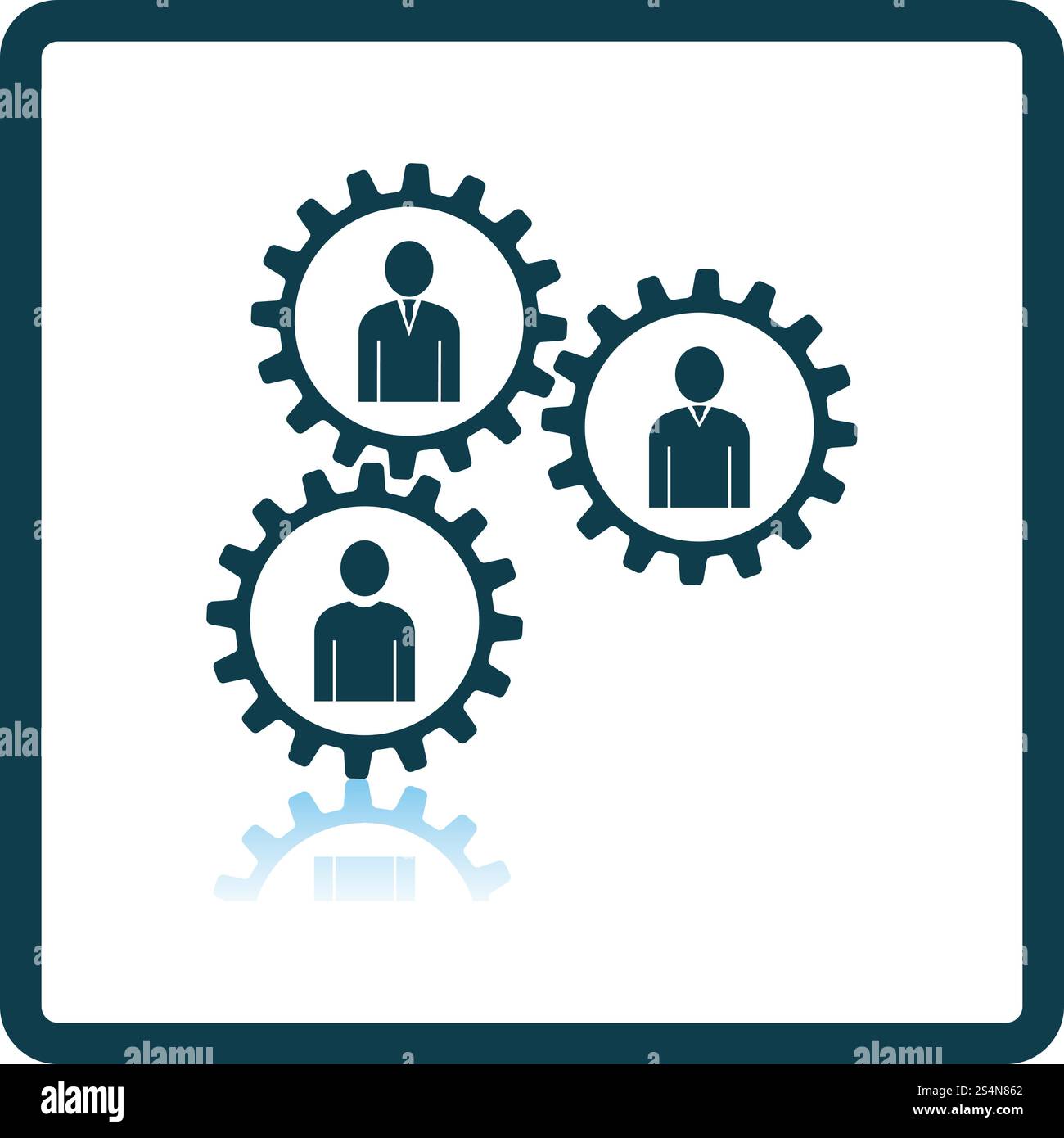 Teamwork Icon. Square Shadow Reflection Design. Vector Illustration ...
