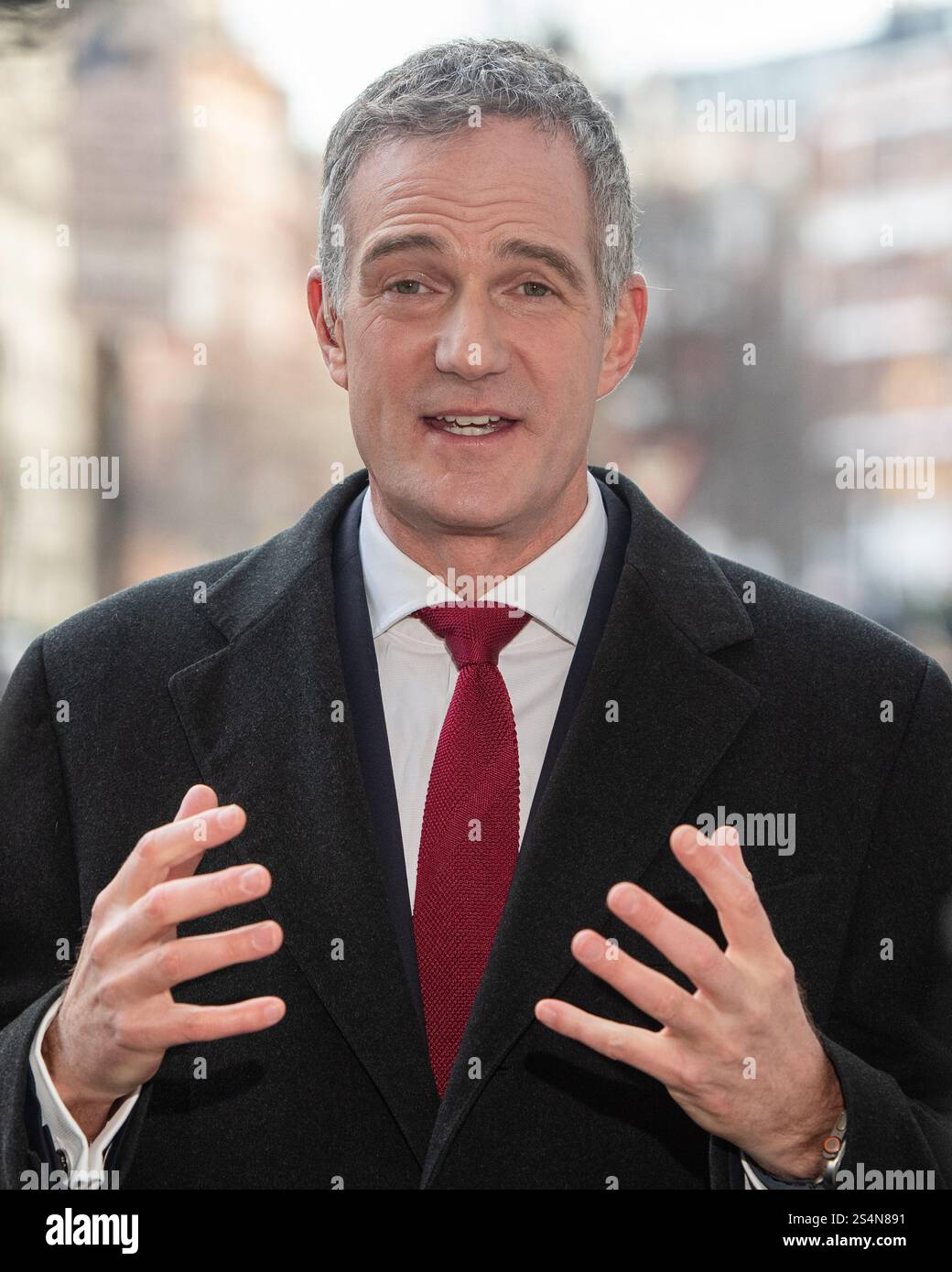 London, UK. 12 January 2025. Science Secretary Peter Kyle is seen ...