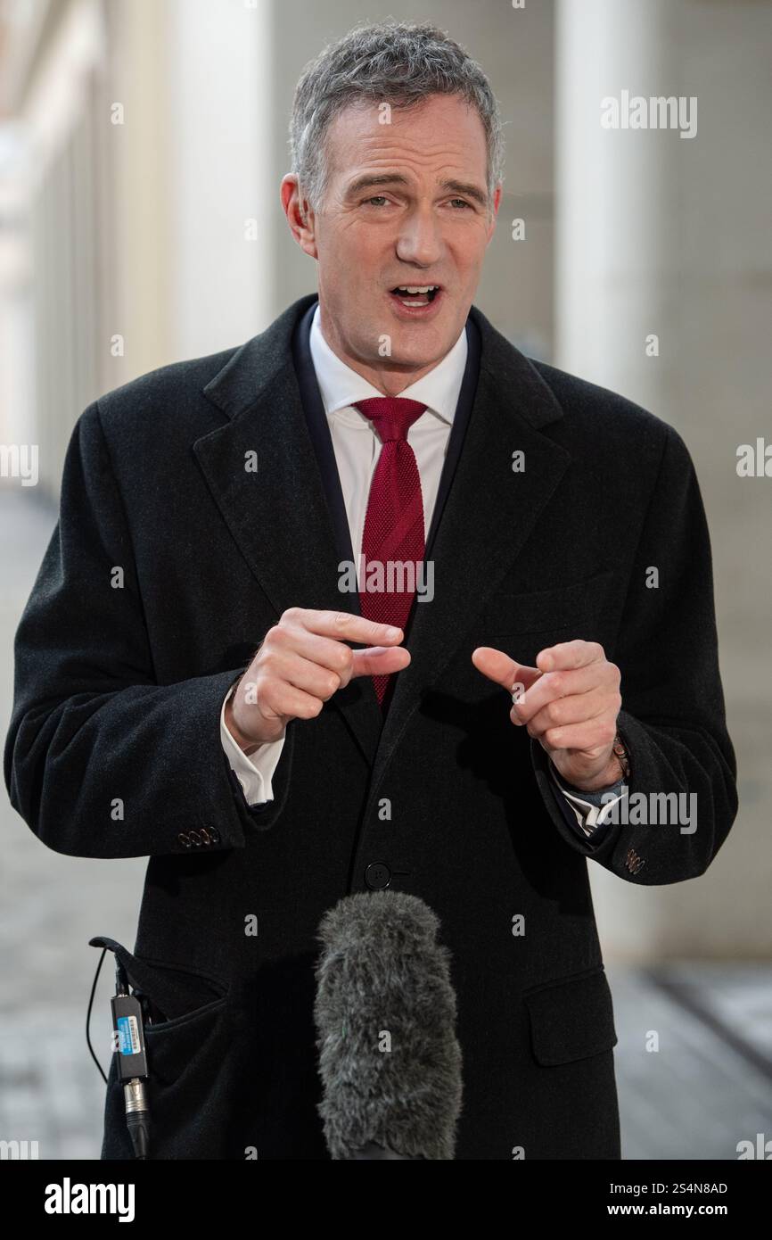 London, UK. 12 January 2025. Science Secretary Peter Kyle is seen ...