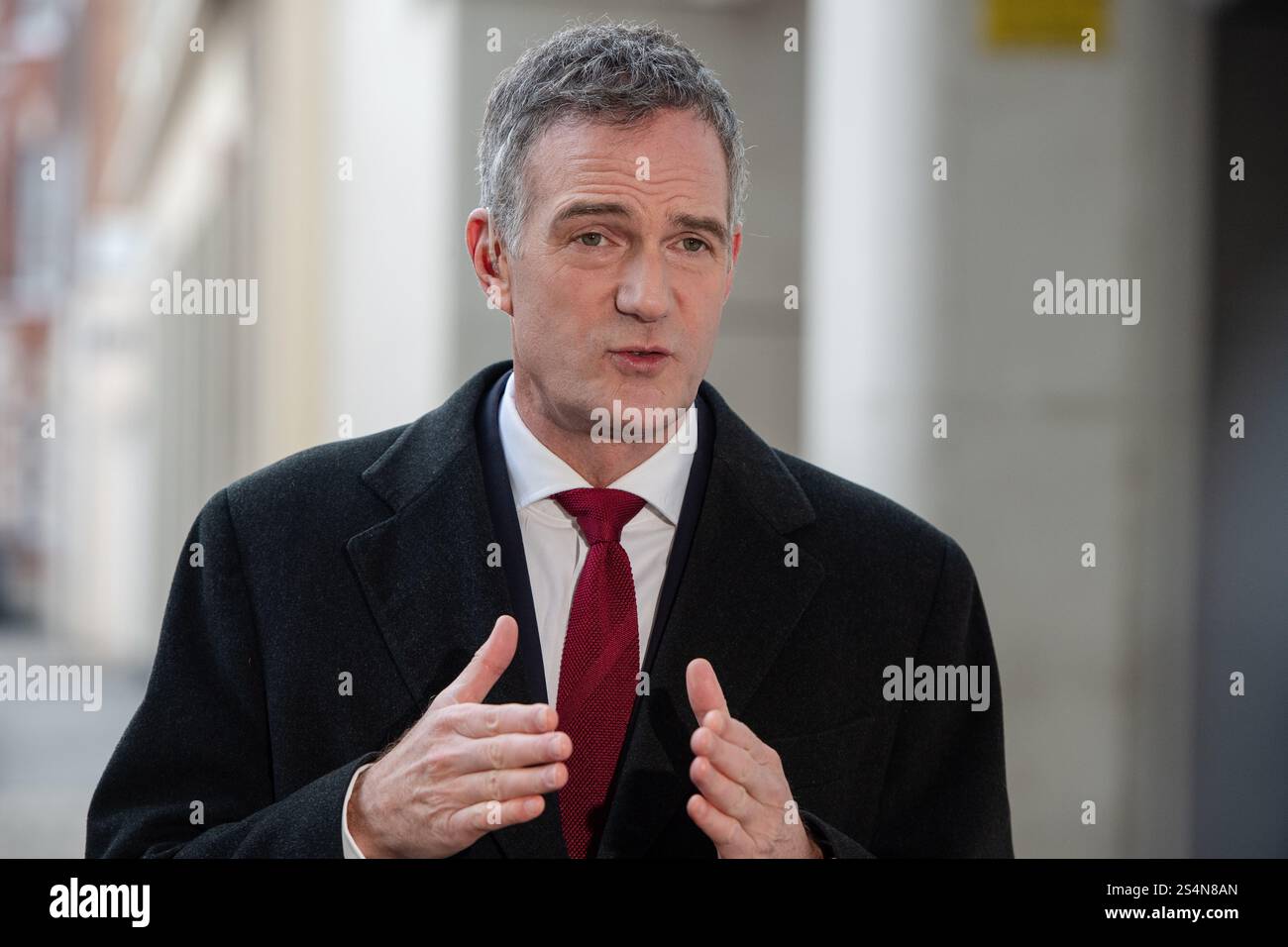 London, UK. 12 January 2025. Science Secretary Peter Kyle is seen ...