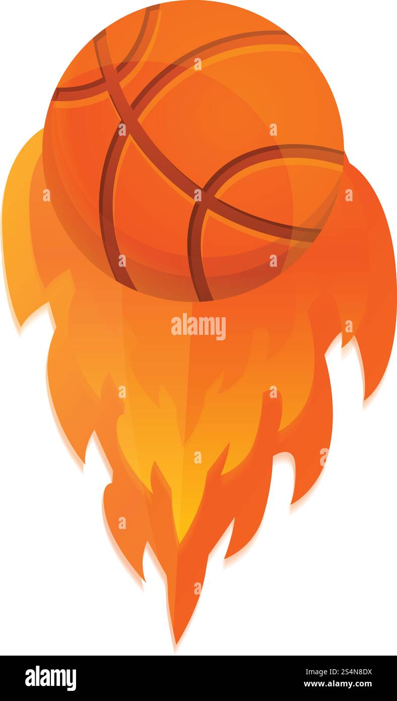 Basketball fire ball icon. Cartoon of basketball fire ball vector icon ...