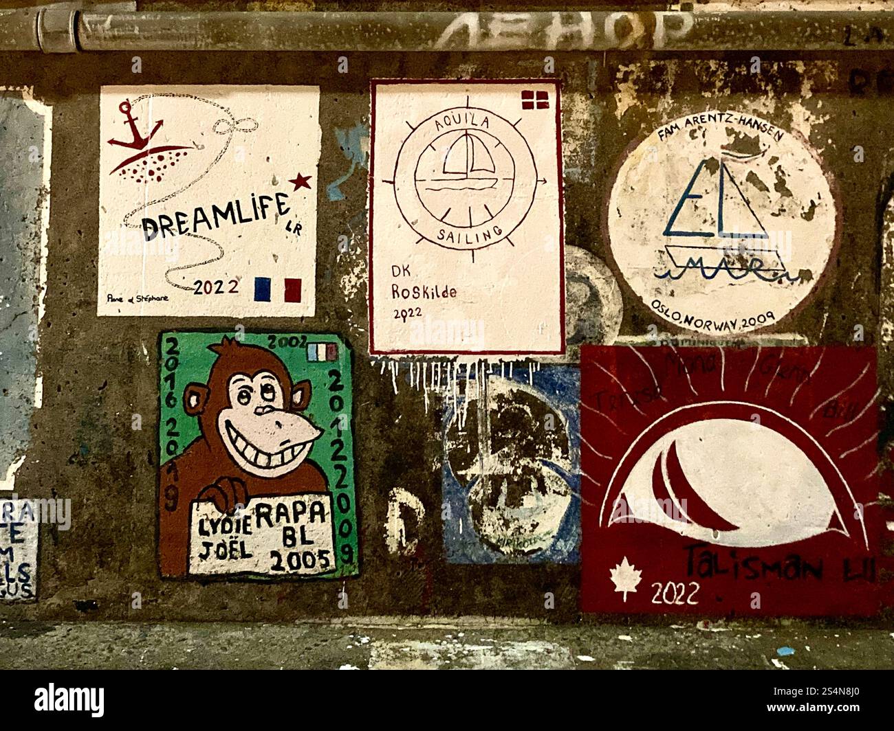 Traditional ‘Good Luck’ paintings on the walls of Madeira Harbour ...