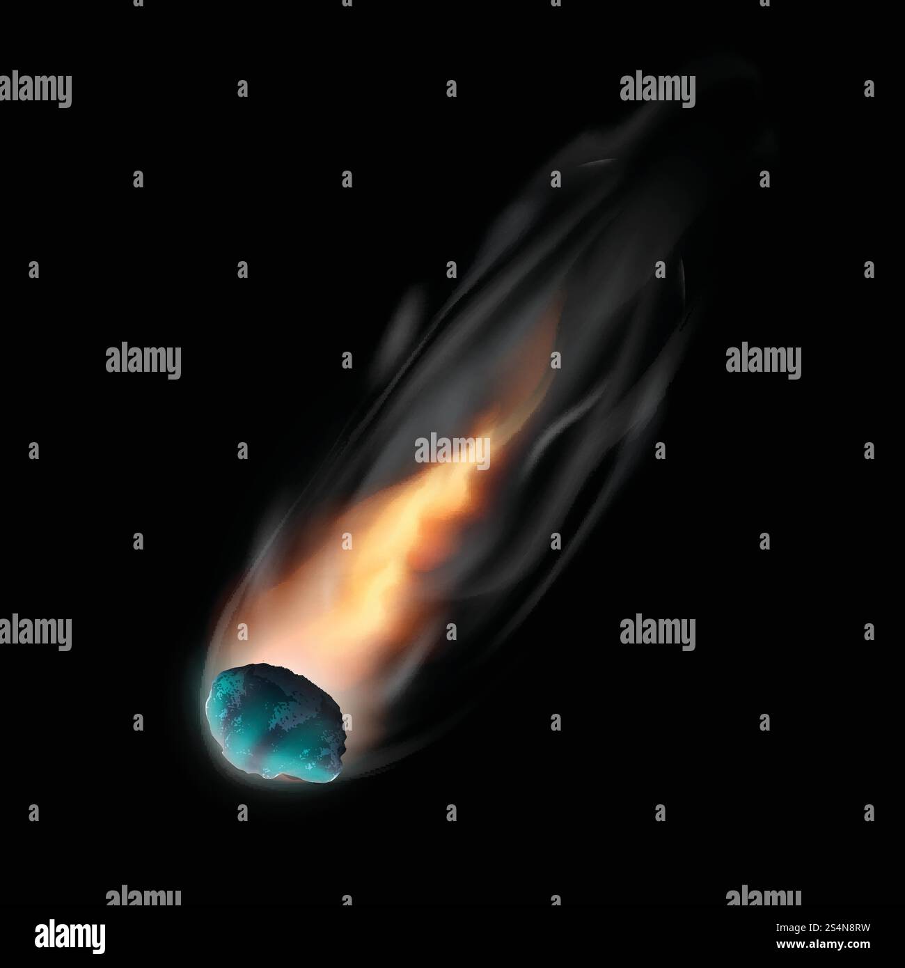 Space meteorite icon. Realistic illustration of space meteorite vector ...