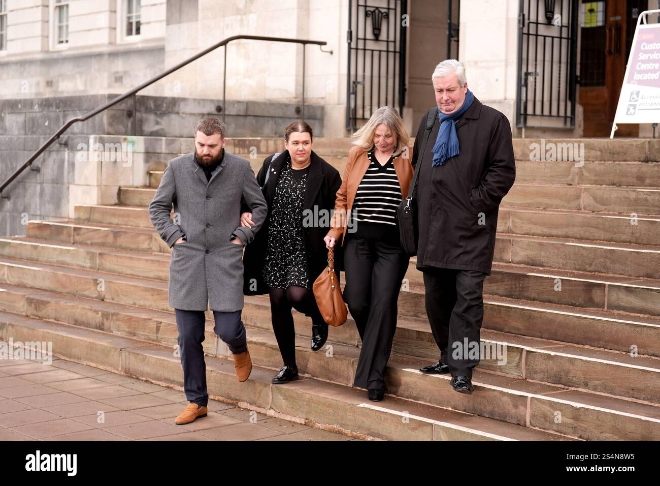(left to right) Maddy Cusack's siblings Richard and Olivia Cusack, and ...