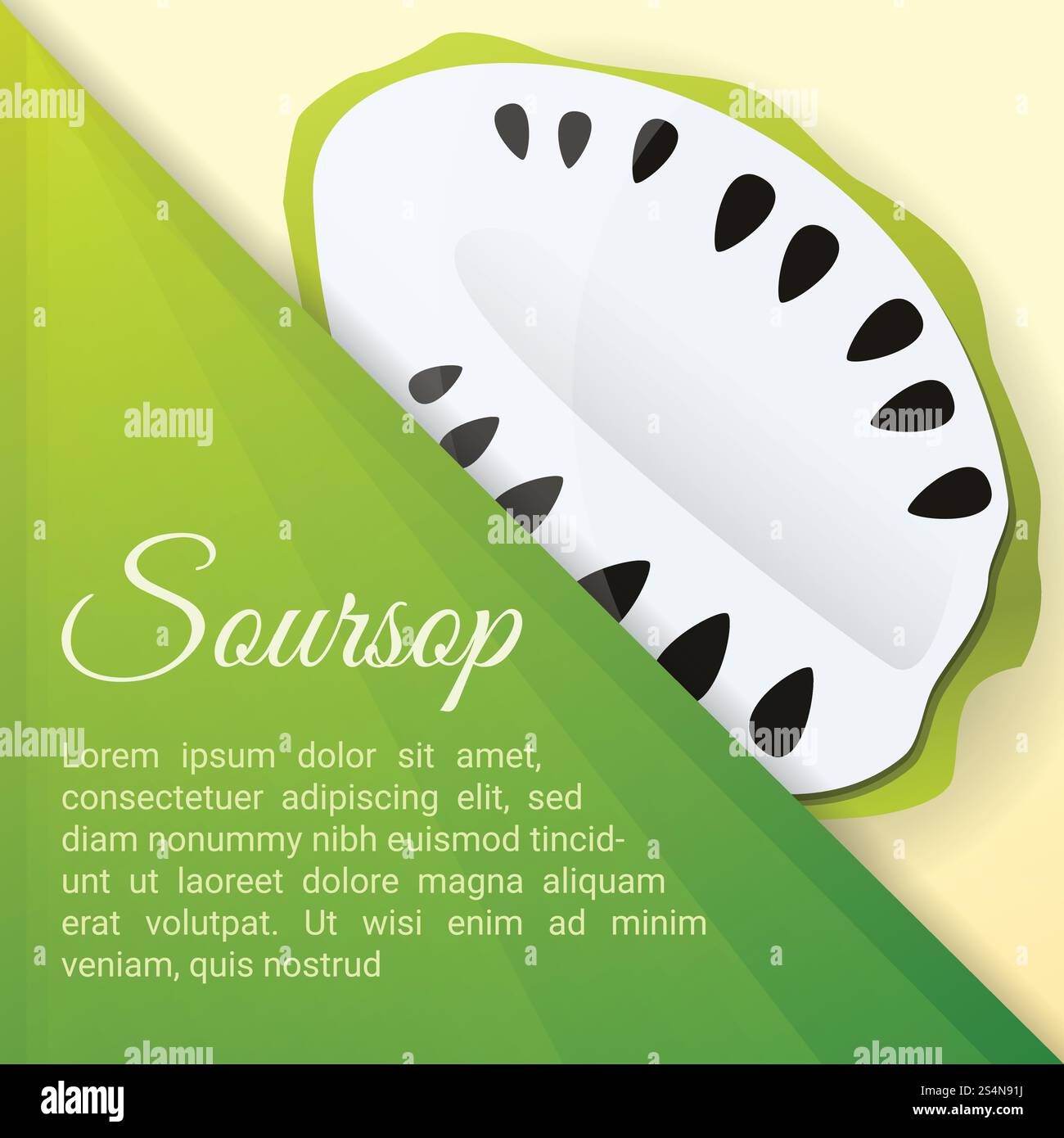 Tasty soursop concept background. Cartoon illustration of tasty soursop ...