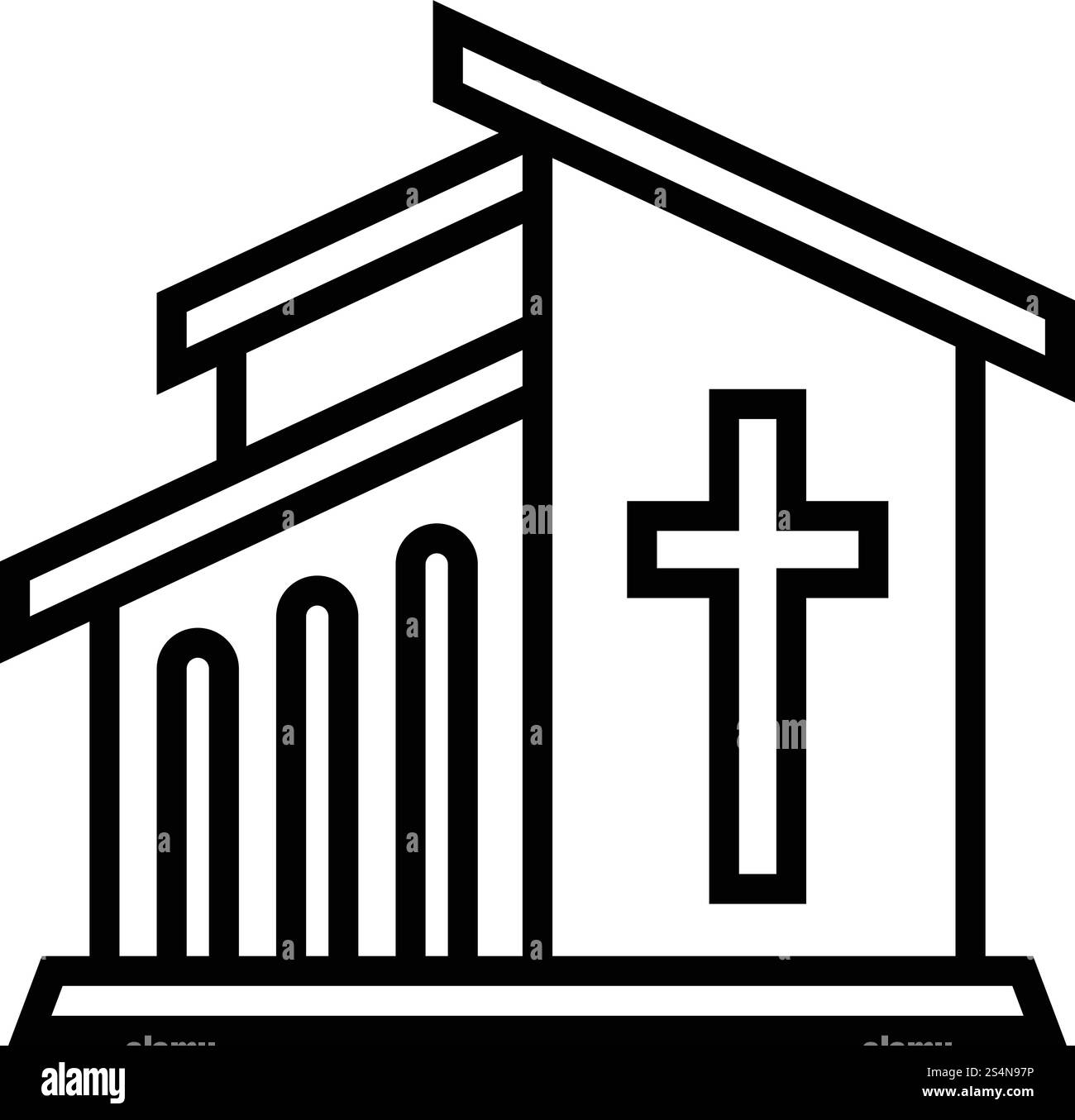Catholic temple icon. Outline catholic temple vector icon for web ...