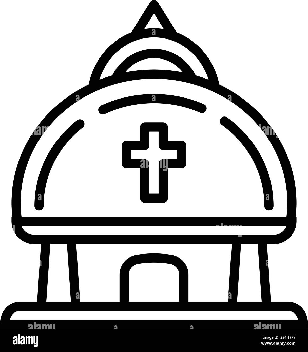 Christian temple icon. Outline christian temple vector icon for web ...