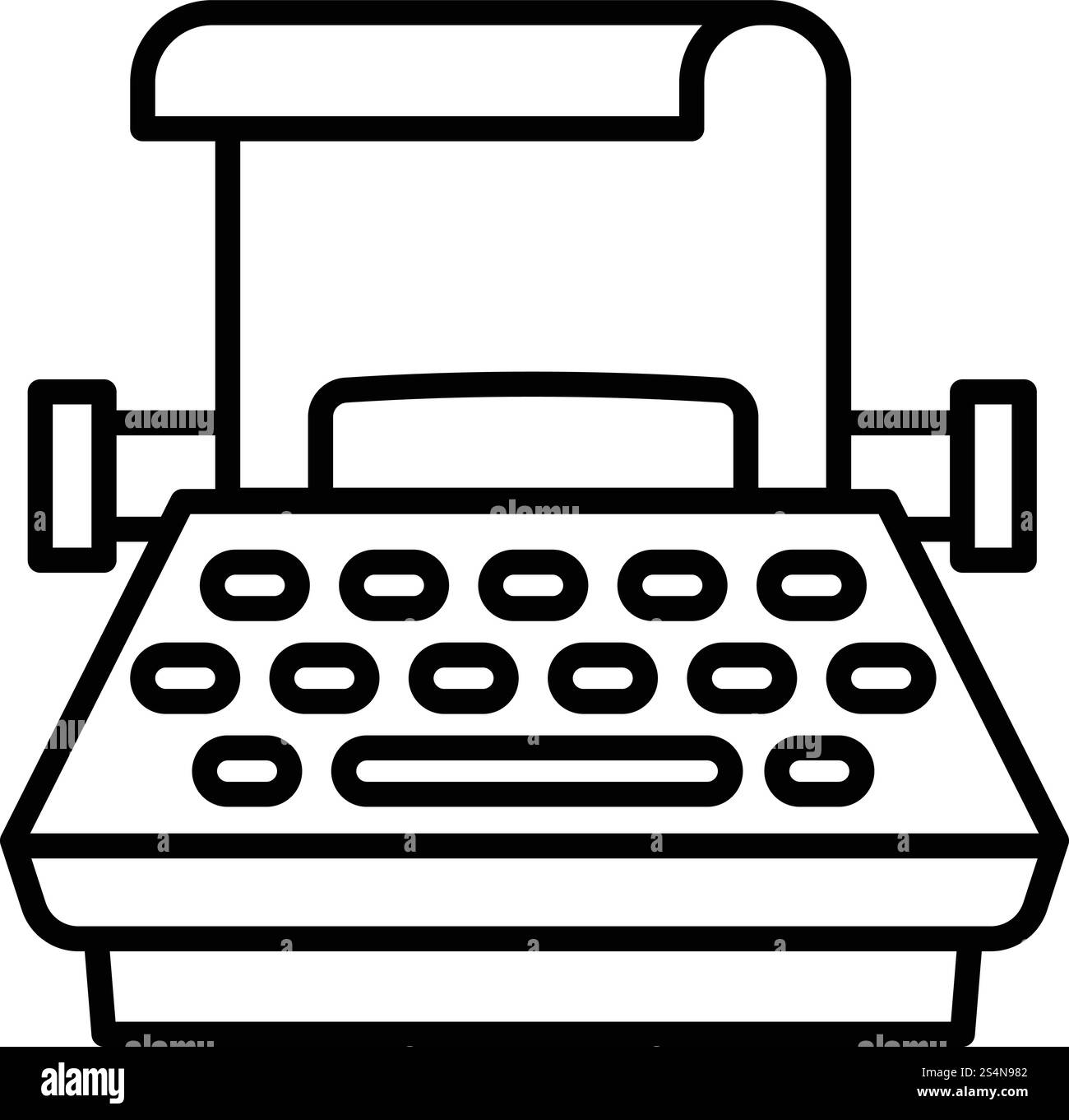 Secretary typewriter icon. Outline secretary typewriter vector icon for ...