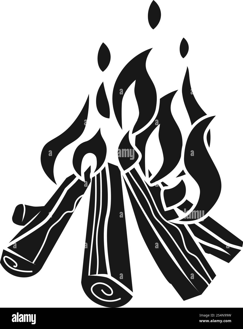 Flame campfire icon. Simple illustration of flame campfire vector icon ...