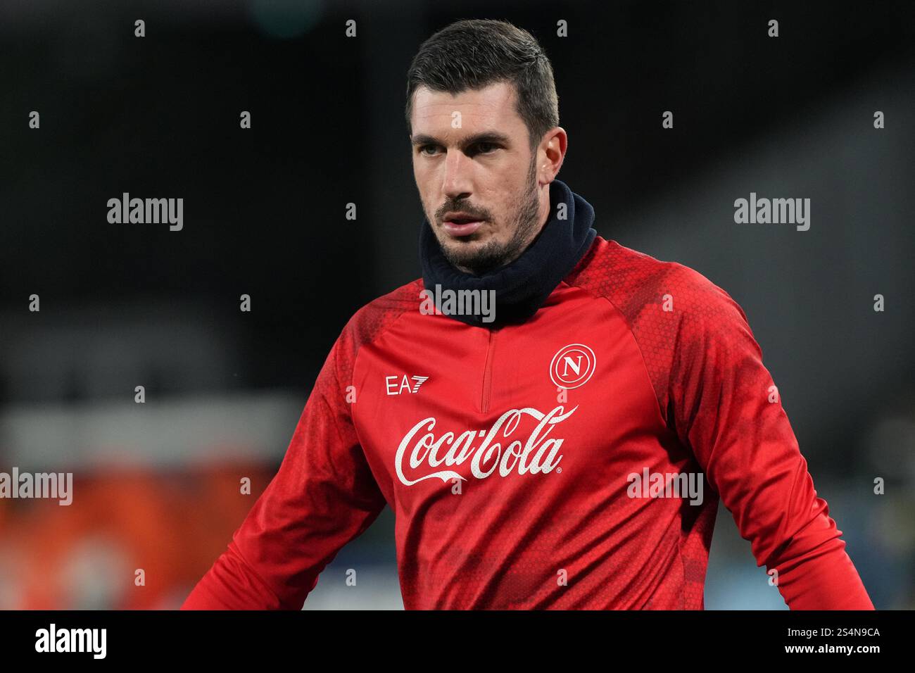 Naples, Italy. 12 Jan, 2025. Simone Scuffet of SSC Napoli warms up ...