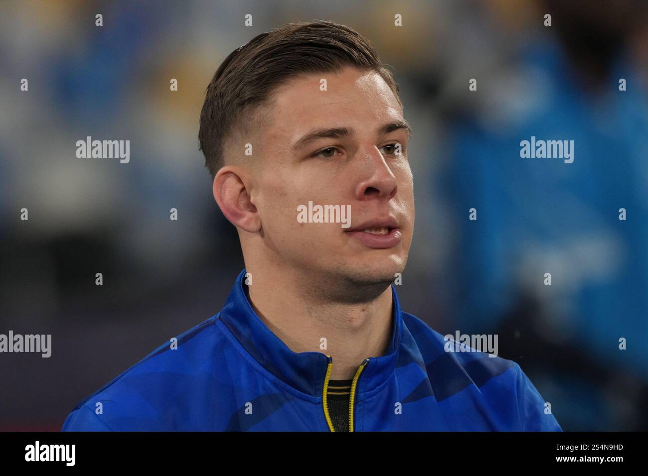 Naples, Italy. 12 Jan, 2025. Tomas Suslov of Hellas Verona during the ...